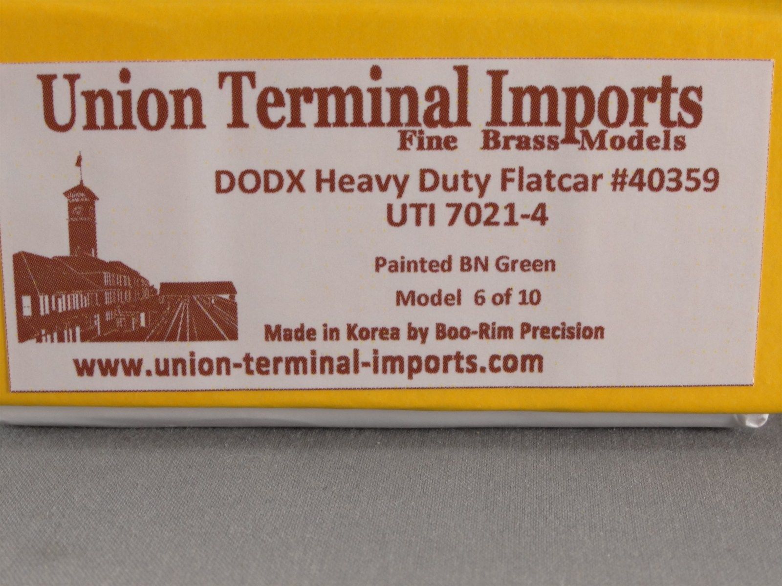 HO Brass UTI DODX Heavy Duty Flat Car #40359 BN Green