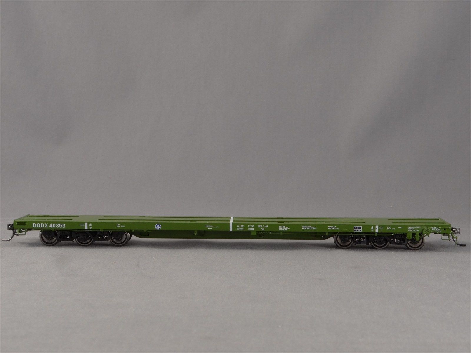 HO Brass UTI DODX Heavy Duty Flat Car #40359 BN Green