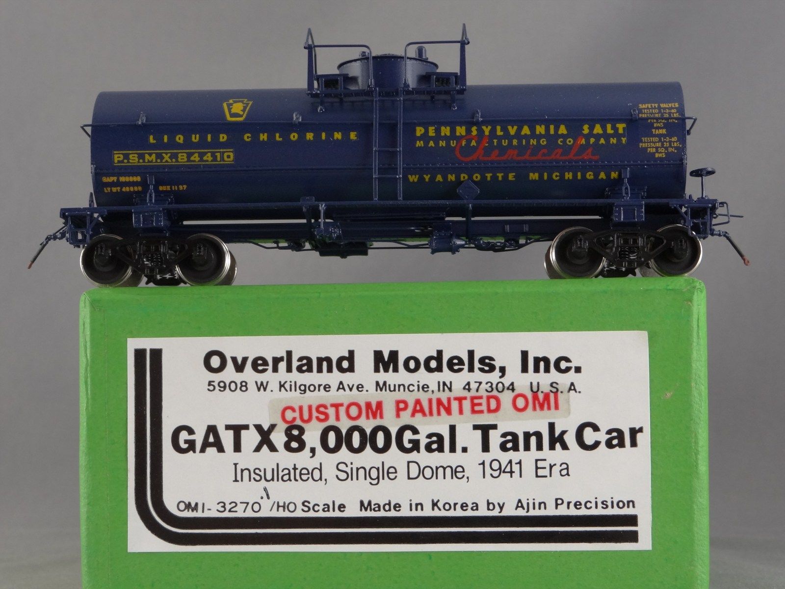 HO Brass Overland GATX 8000 Gal Single Dome Tank Car PSMX 84410 - CUSTOM