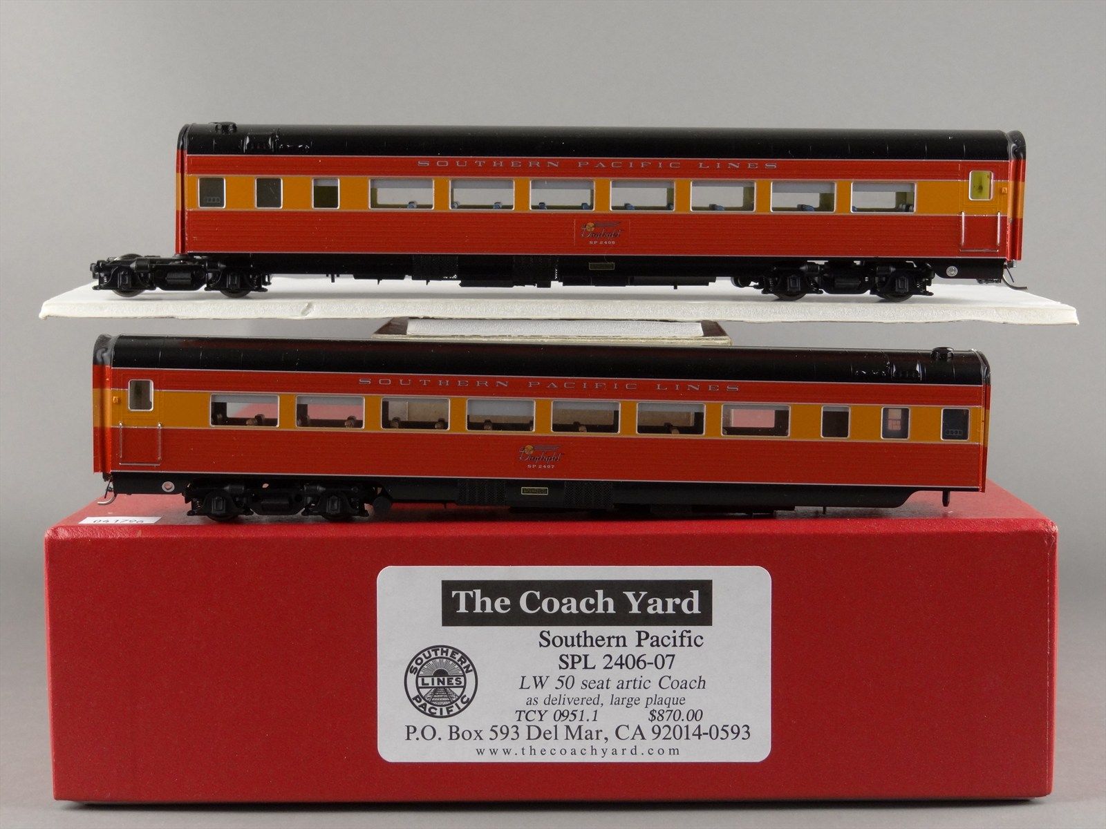 HO TCY Coach Yard SP Southern Pacific 1937 Daylight Articulated Coach ...