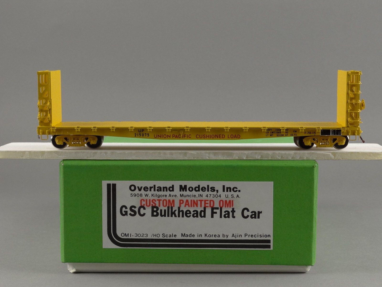 HO Brass OMI UP GSC Bulkhead Flat Car #215075 - CUSTOM