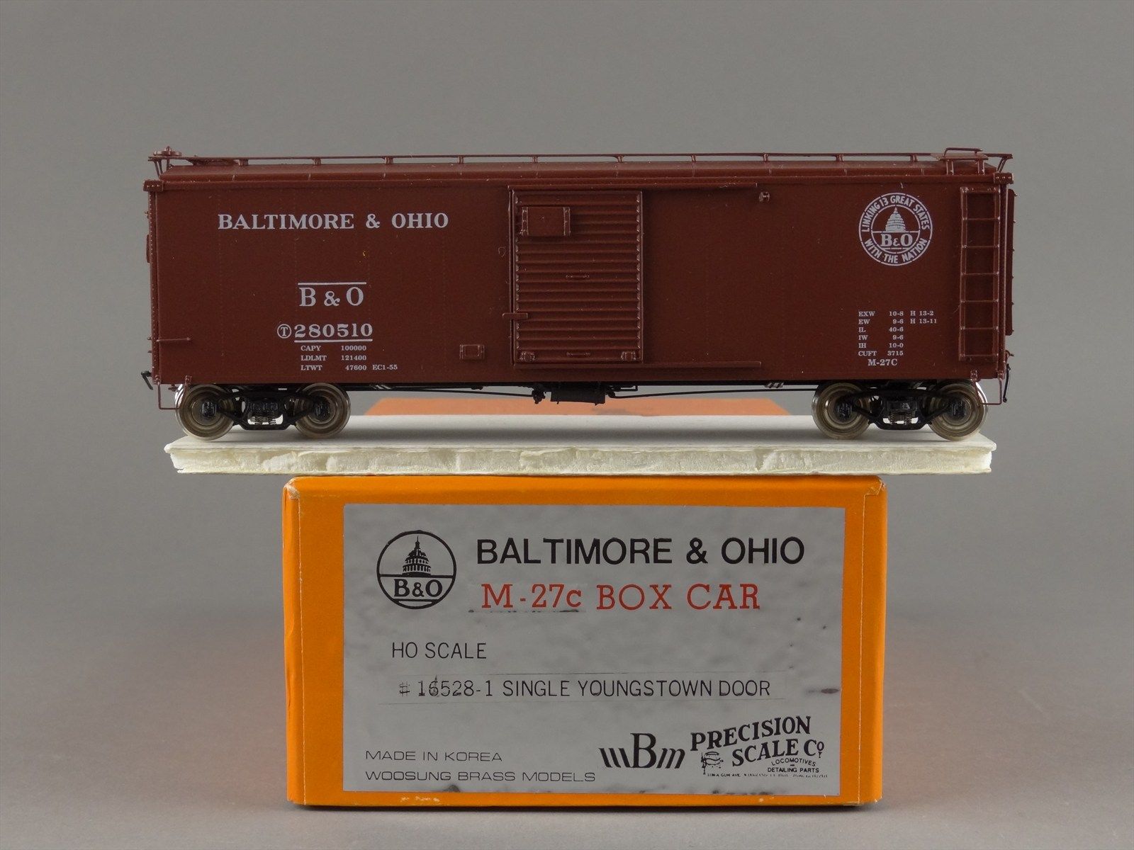 HO Brass PSC B&O M-27c Baltimore & Ohio Boxcar #280510 - CUSTOM