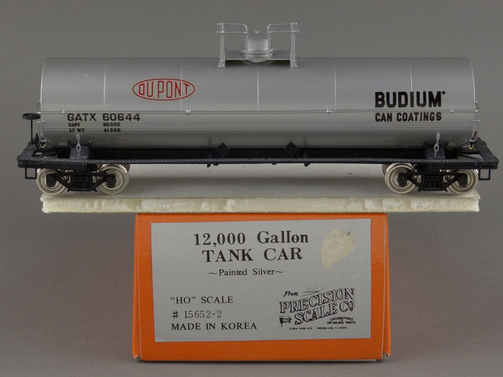 HO PSC 15652-2 12,000 Gallon Tank Car - GATX Dupont Budium #60644