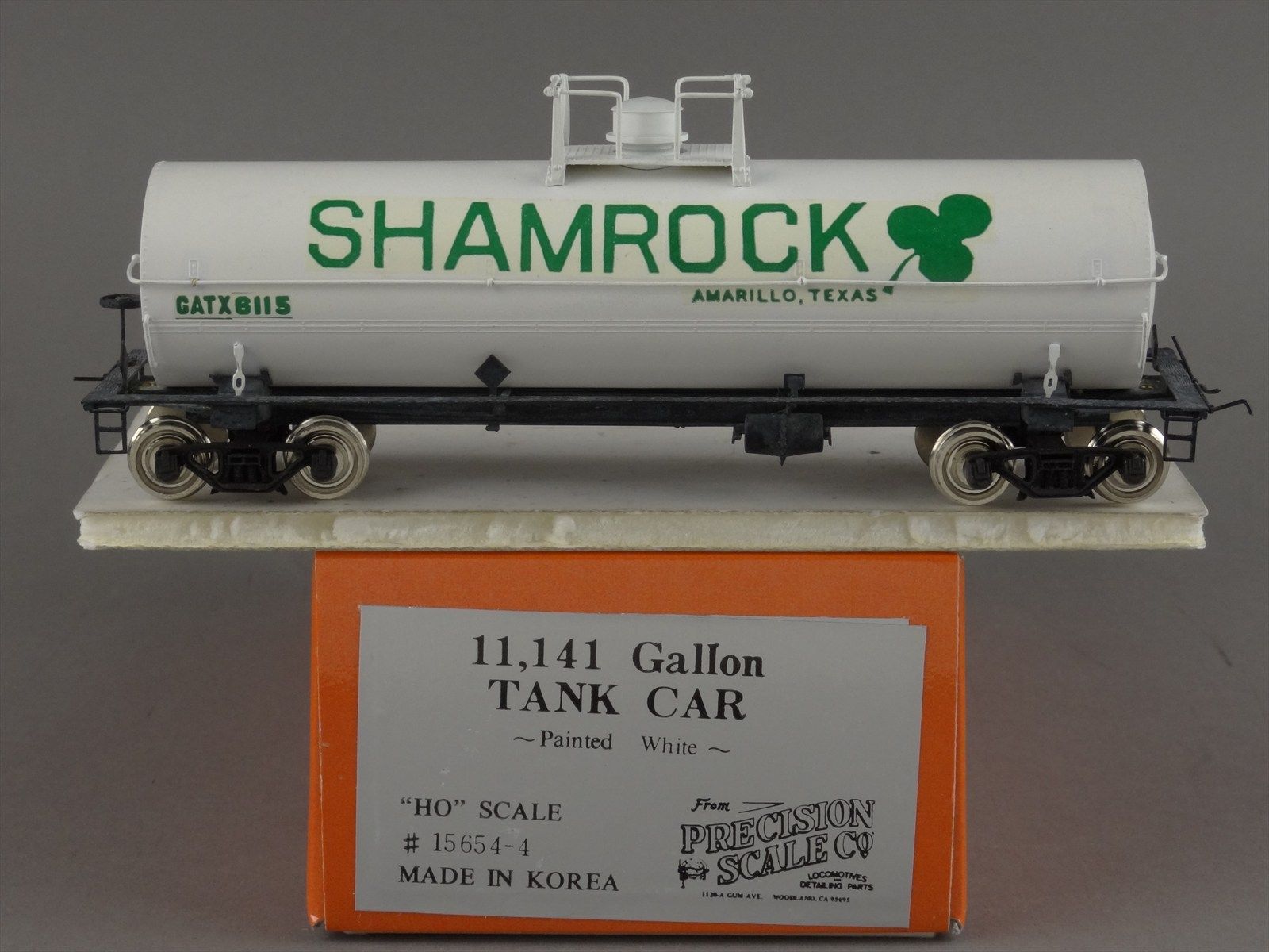 HO PSC 15654-4 11,141 Gallon Tank Car - Shamrock GATX #6115