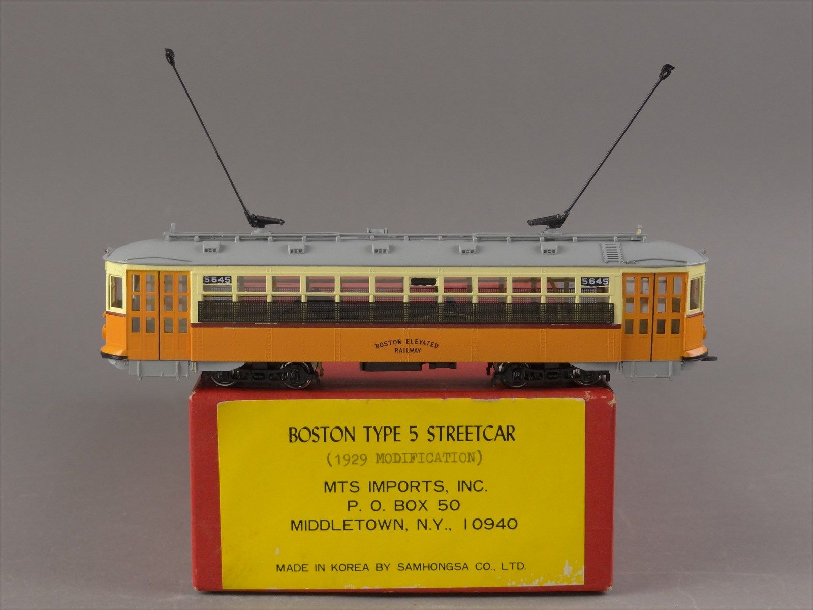 HO Brass MTS Imports Boston Type 5 Streetcar #5645 - 1929 Mod