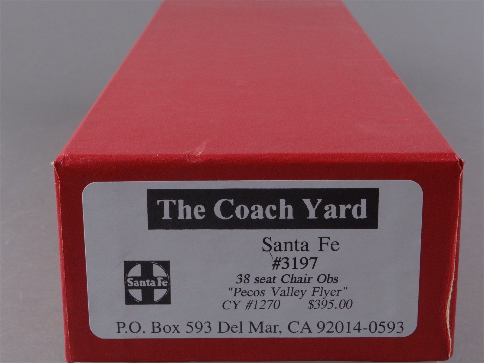 HO TCY 1270 Coach Yard ATSF Santa Fe 38-Seat Chair Observation #3197 w ...