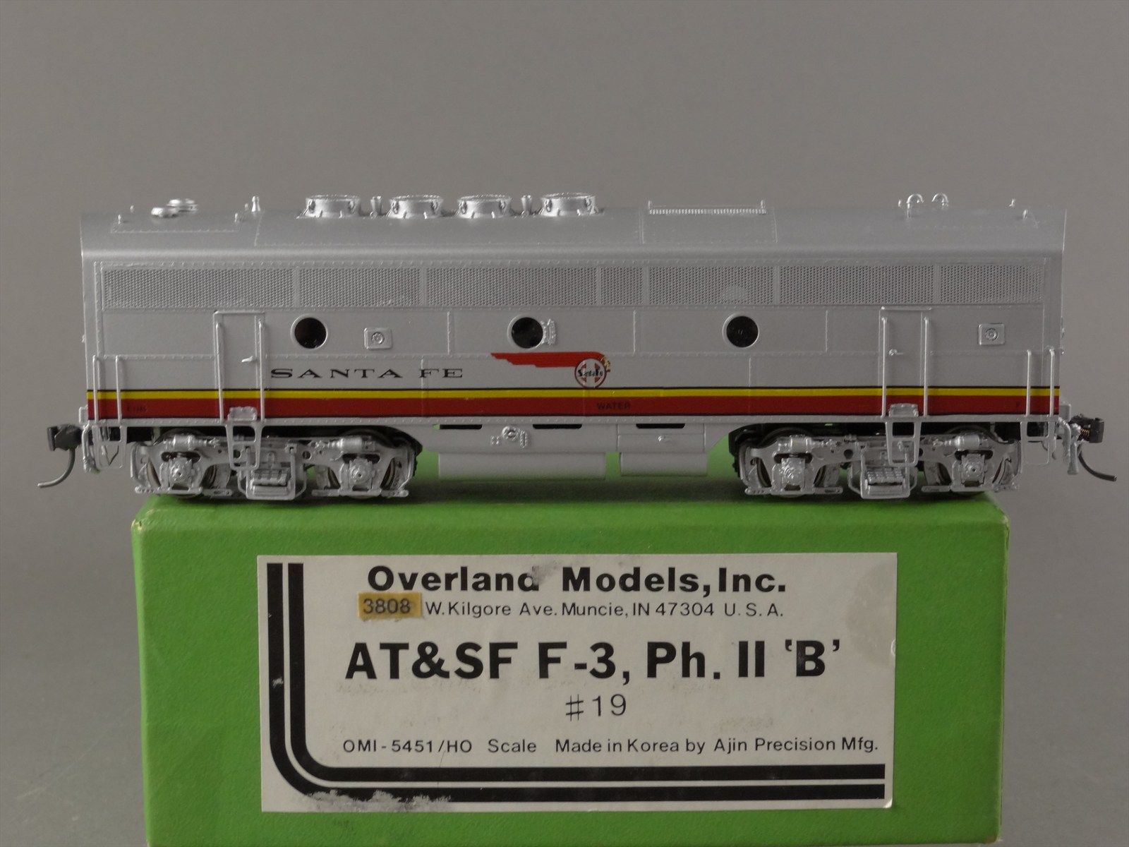 HO Overland OMI 5451 ATSF Santa Fe F3 F3B Diesel #19B - Custom