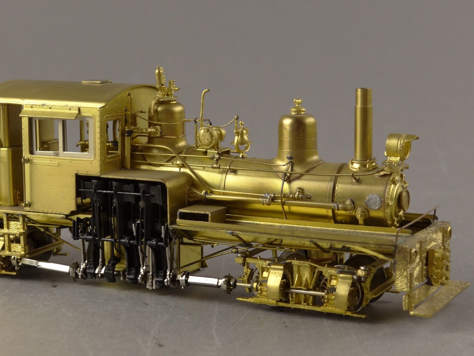 Sn3 Brass OMI 1718 Mich-Cal 2-Truck Shay #5 - Late / Oil Burner - NICE!