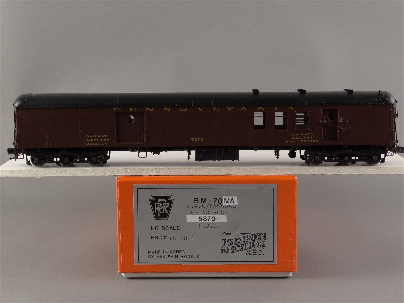 HO Brass PSC 16500-1 PRR Pennsylvania RPO Baggage BM-70MA #5370