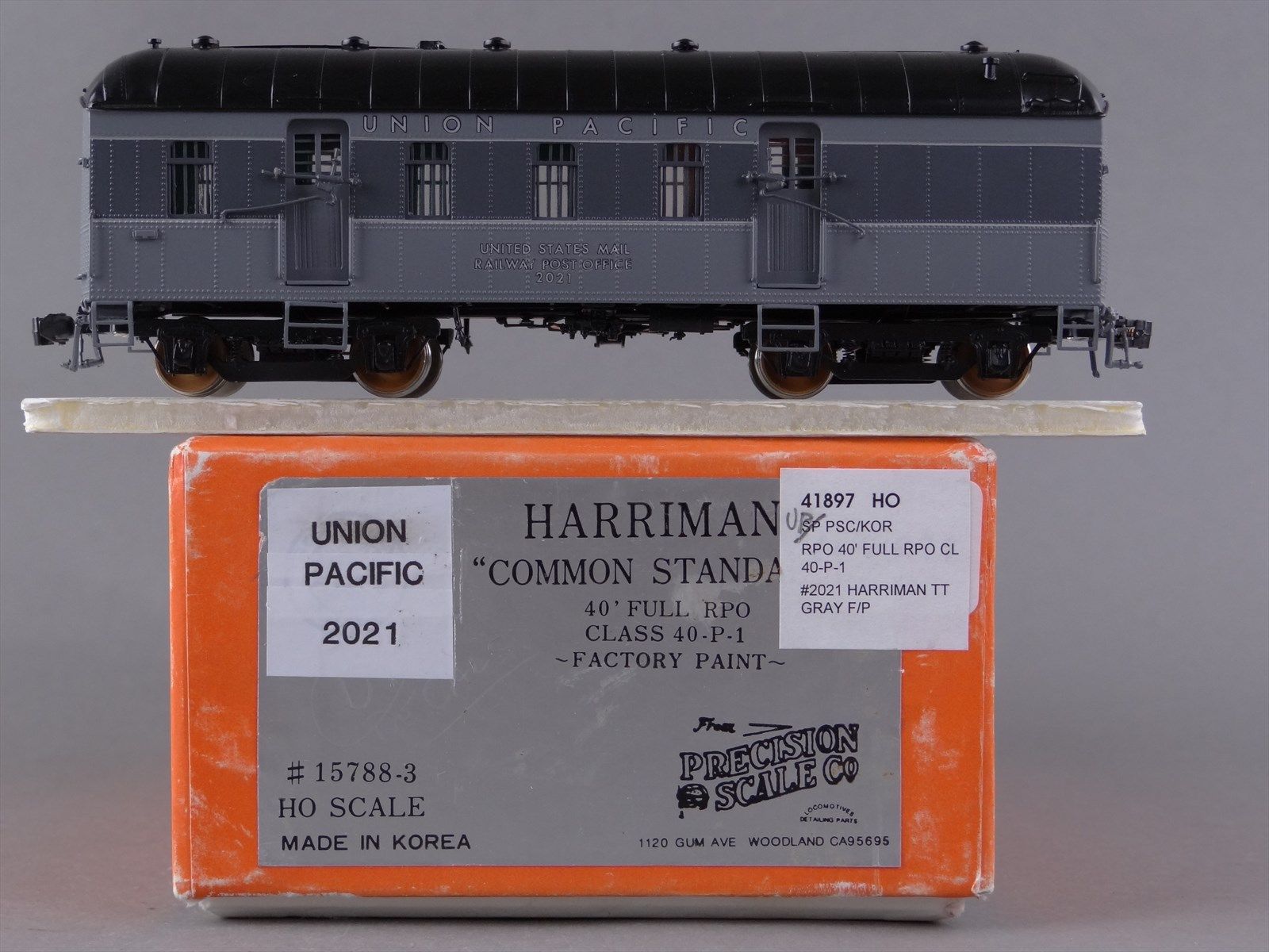 HO PSC 15788-3 UP Union Pacific Harriman 40' RPO #2021 - Custom