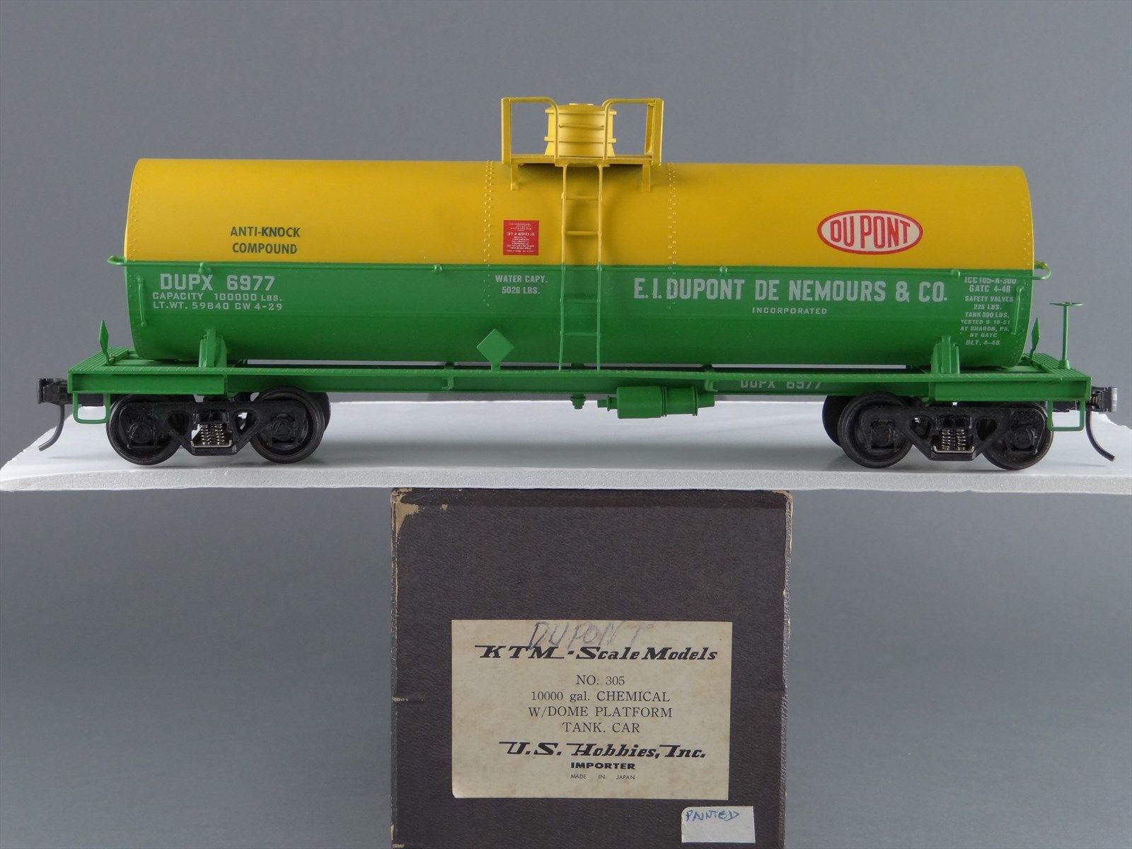 O Scale US Hobbies KTM Dupont 10,000 Gal Tank Car DUPX #6977 - Custom
