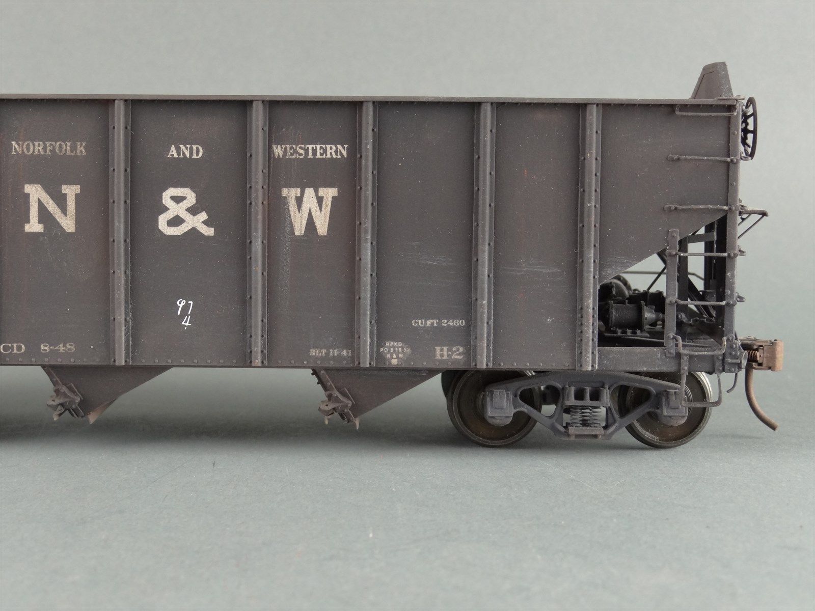 O 2-Rail Brass RYM Rich Yoder N&W 70-Ton H2 Triple Hopper #79346 - Custom