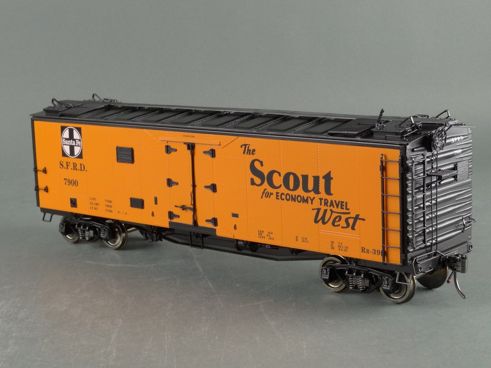 O Scale Pecos River #4335A Brass AT&SF Santa Fe Reefer #7900 - Scout
