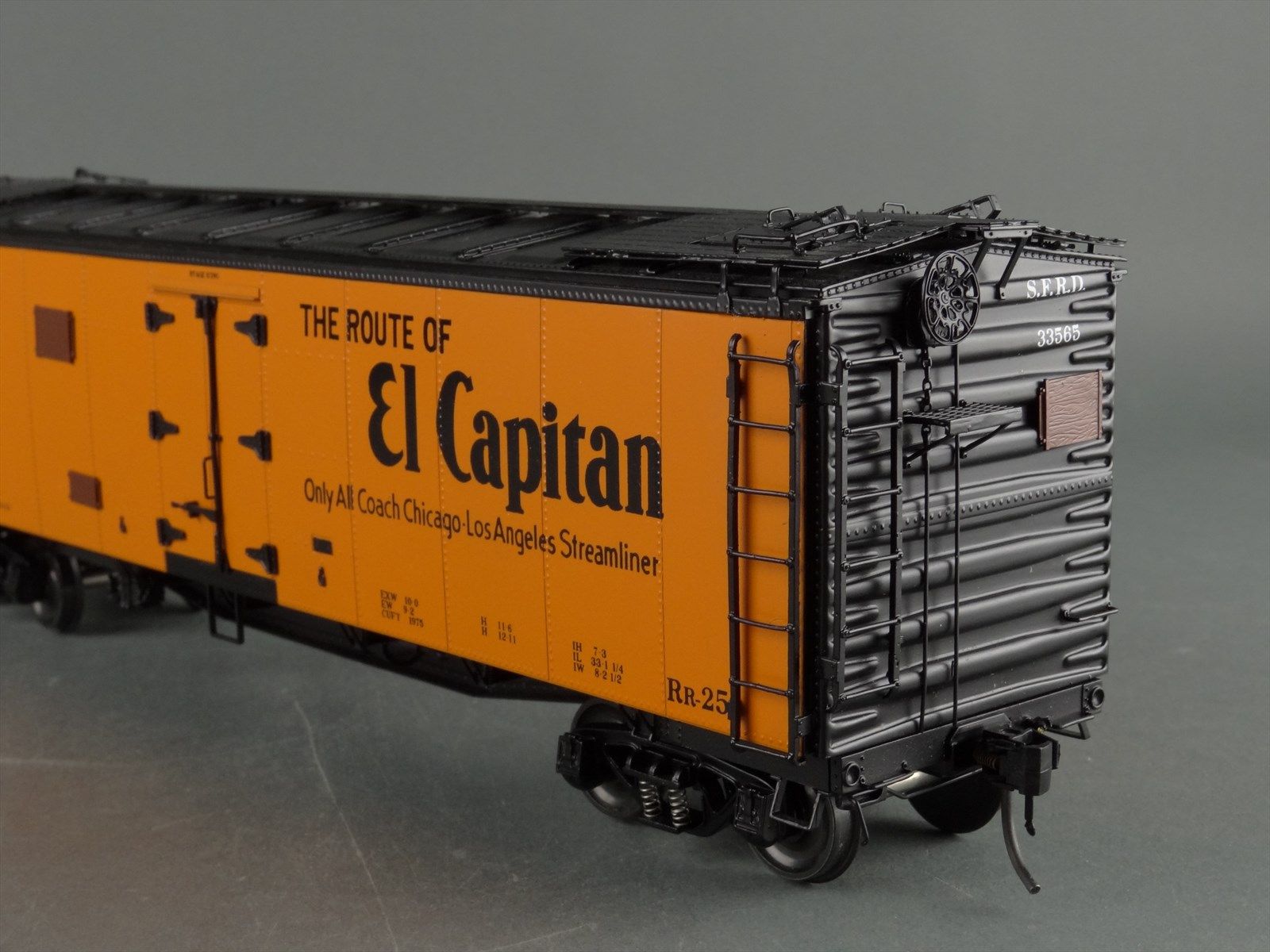 O Scale Pecos River #4322C Brass AT&SF Santa Fe Reefer #33565 - El Capitan