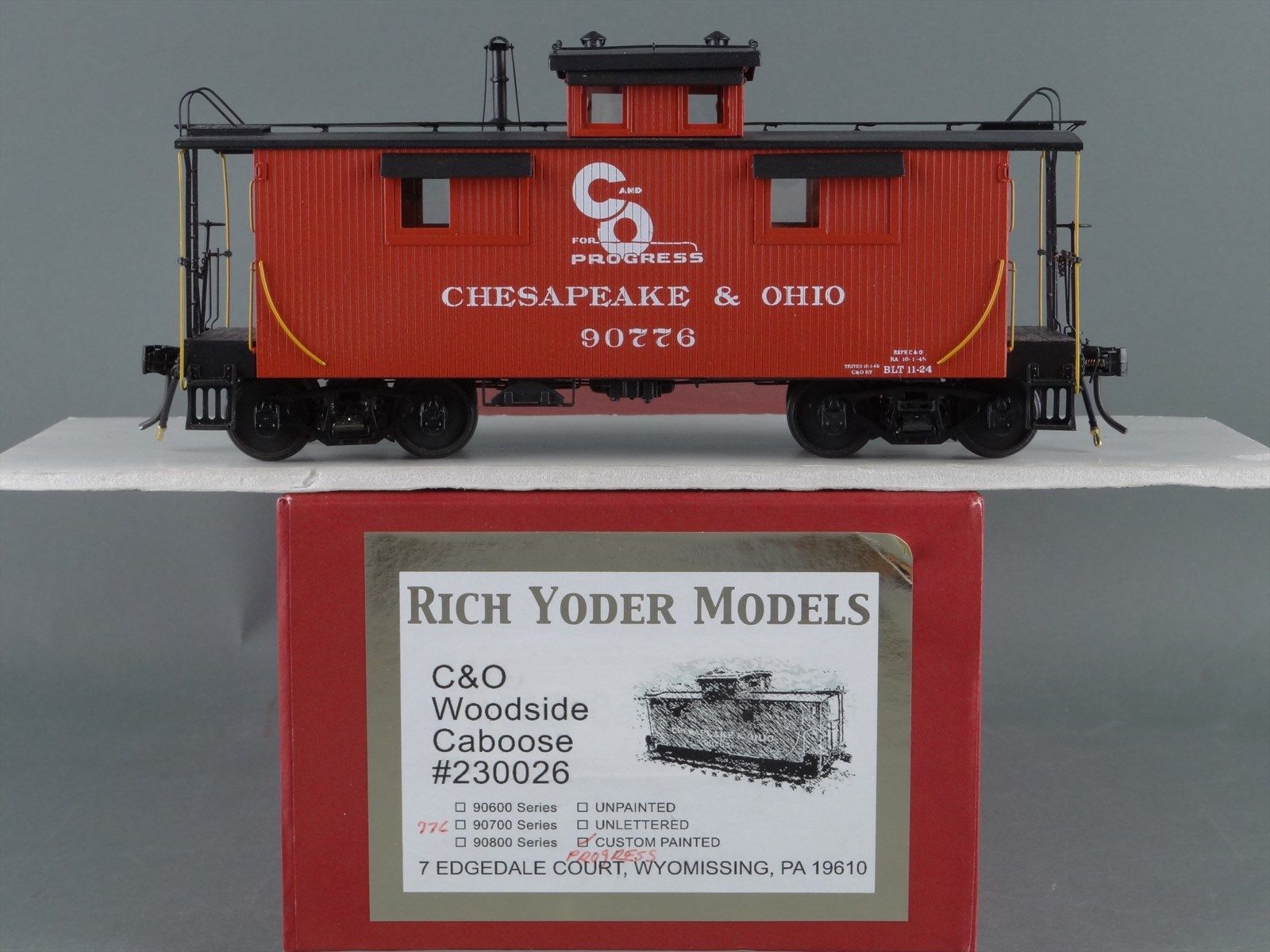O 2-Rail Brass RYM Rich Yoder C&O Woodside Caboose #90776