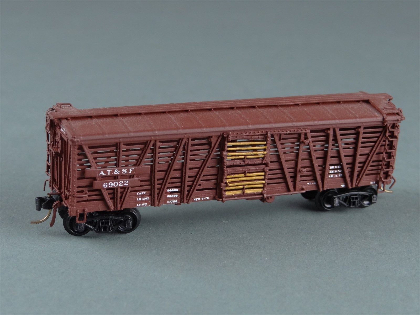 N Scale Brass Pecos River ATSF Santa Fe Stock Car #69022 - Custom