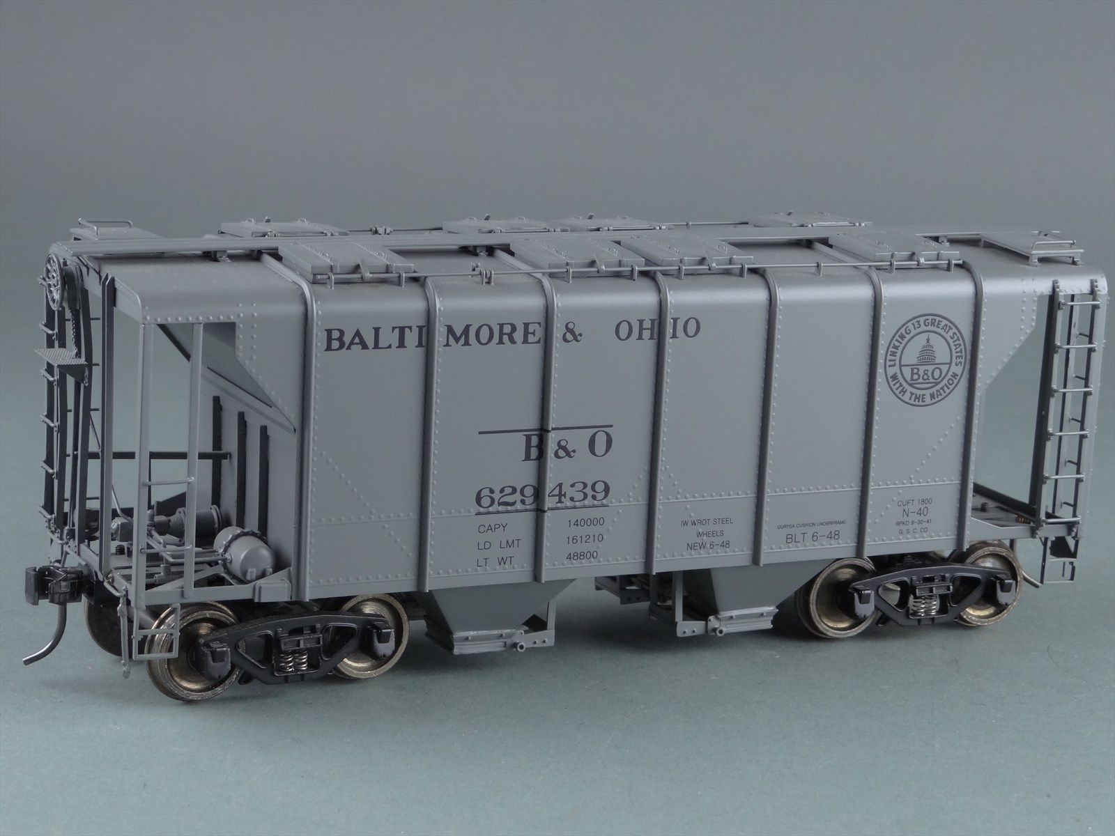 O 2-Rail Sunset 3rd Rail B&O Wagon Top Hopper #629439