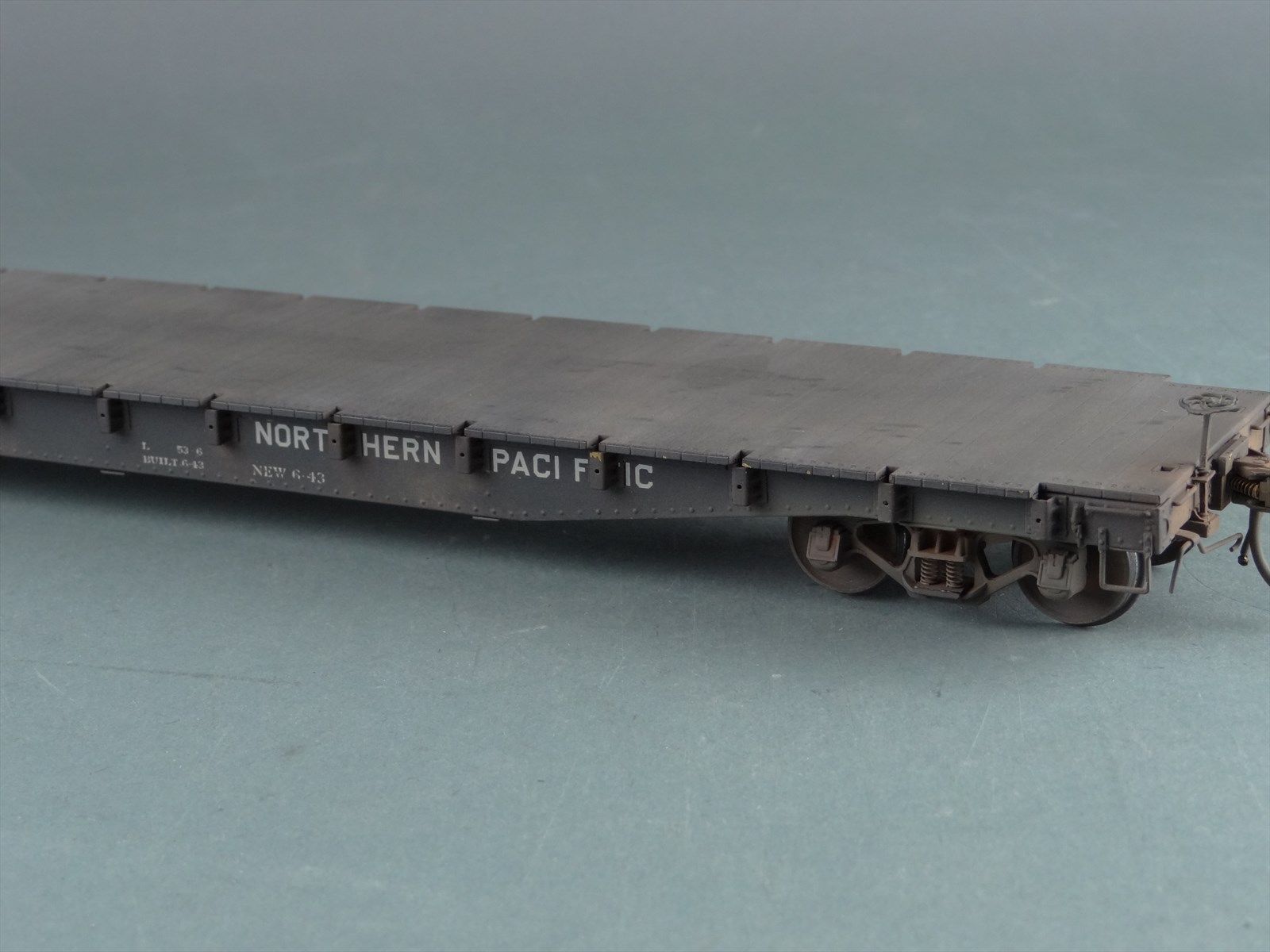 O Scale Brass Pacific Limited PL-3400 NP 50-Ton Flat Car #62093 - Custom