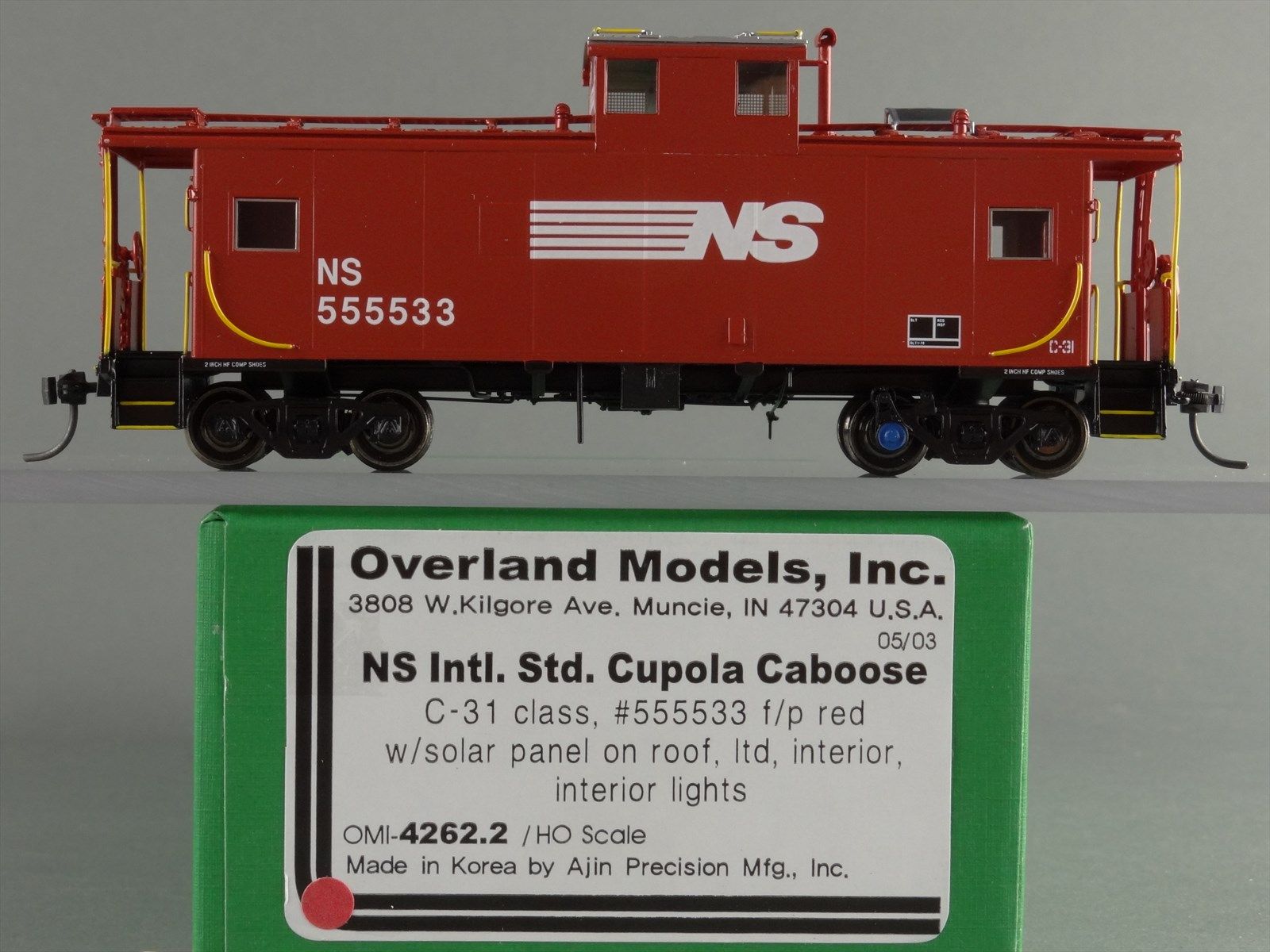 HO Brass Model Train - OMI 4262.2 Overland NS Norfolk Southern Caboose ...