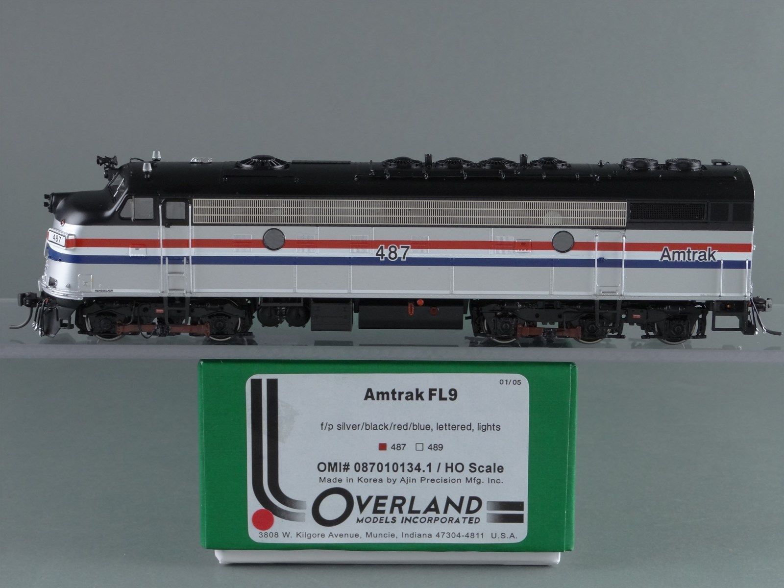 HO Brass Model Train - OMI Overland Amtrak FL9 FL-9 #487 2005 Run #18/22