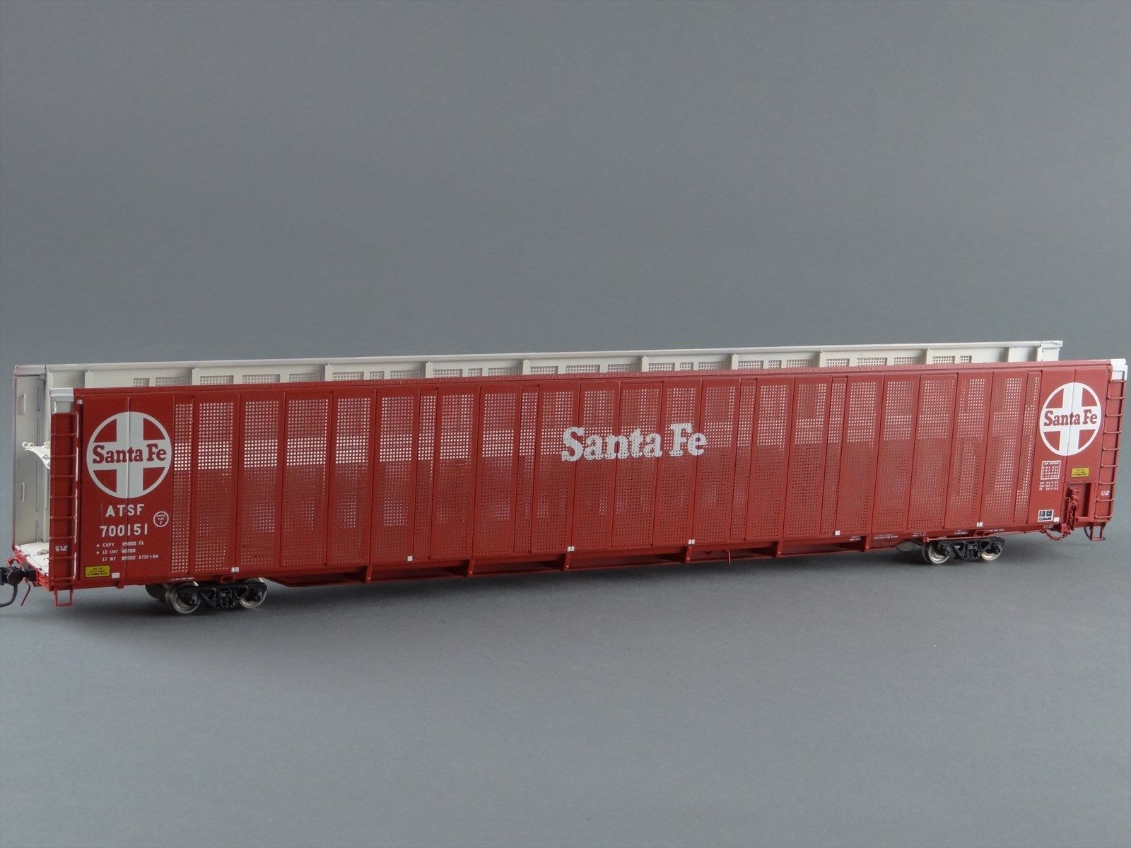HO Brass Model Train - OMI 3253.1 Safe-T-Pack Bi-Level Auto Rack - ATSF ...