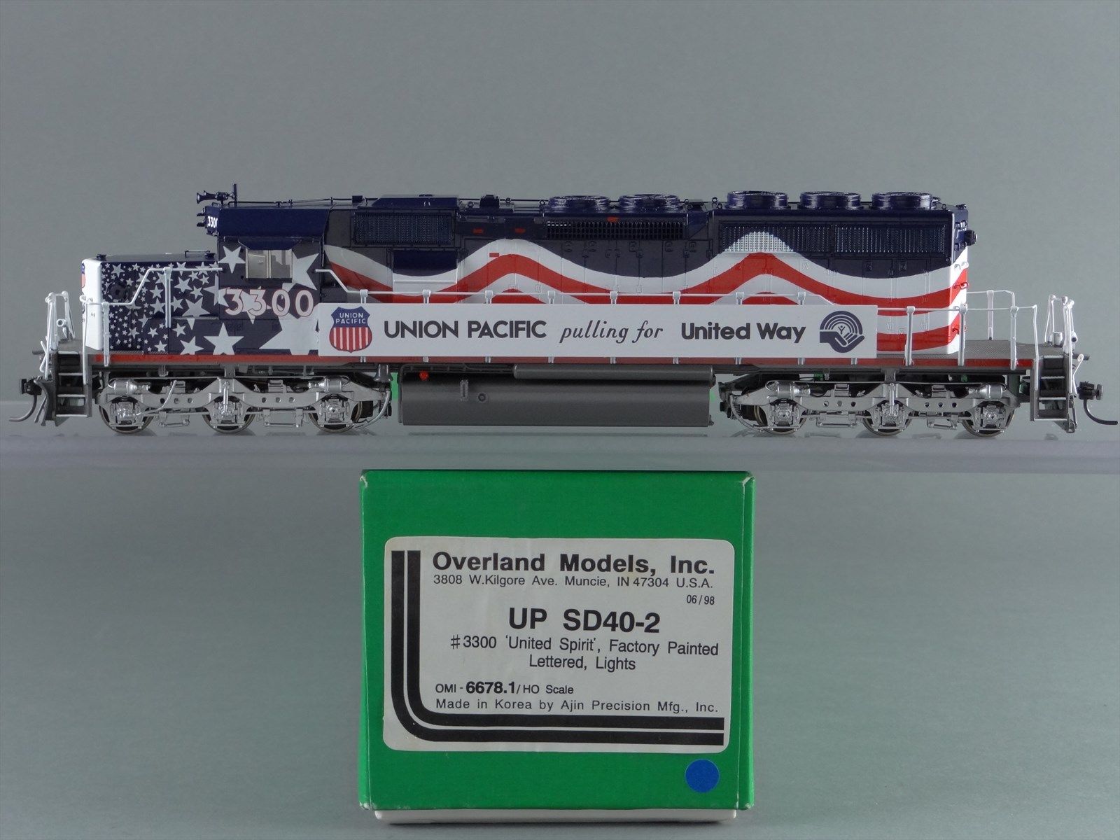 HO Brass Model Train - OMI 6678.1 Overland UP SD40-2 United Spirit - United Way #3300