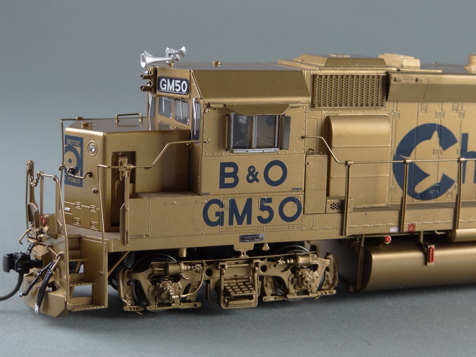 HO Brass Model Train - OMI 87010081.4 Chessie B&O GM50 GP40-2 Diesel - 50 Years of Power