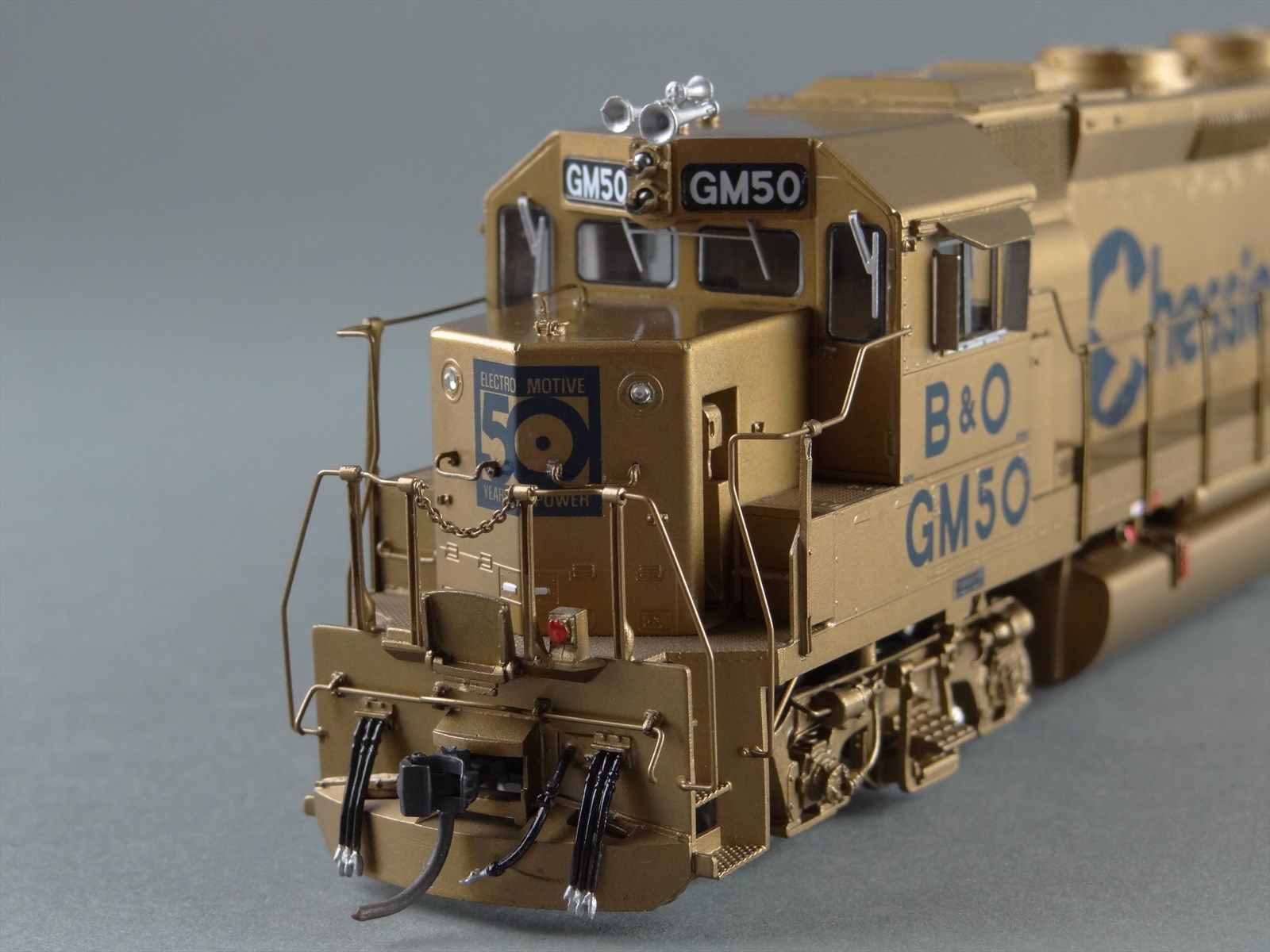HO Brass Model Train - OMI 87010081.4 Chessie B&O GM50 GP40-2 Diesel ...