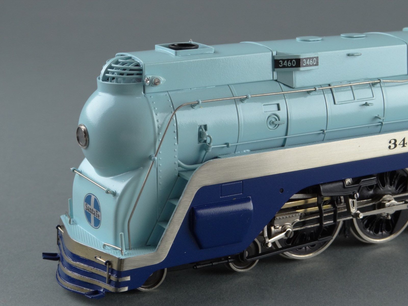 HO Brass Model Train - Tenshodo Direct - Blue Goose 4-6-4 AT&SF Santa ...