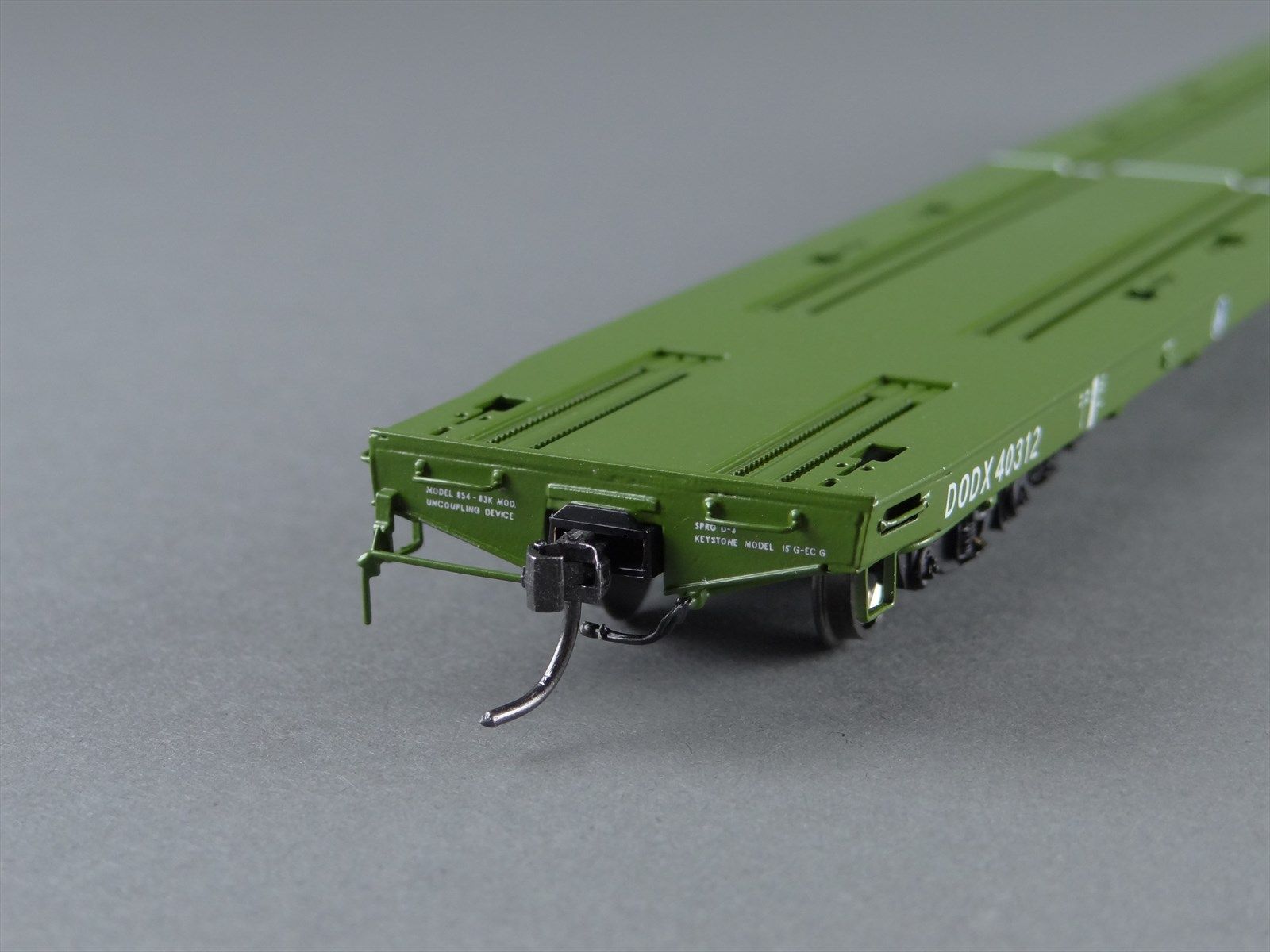 HO Brass Model Train - UTI 7021-2 DODX Heavy Duty Flat Car #40312 BN Green