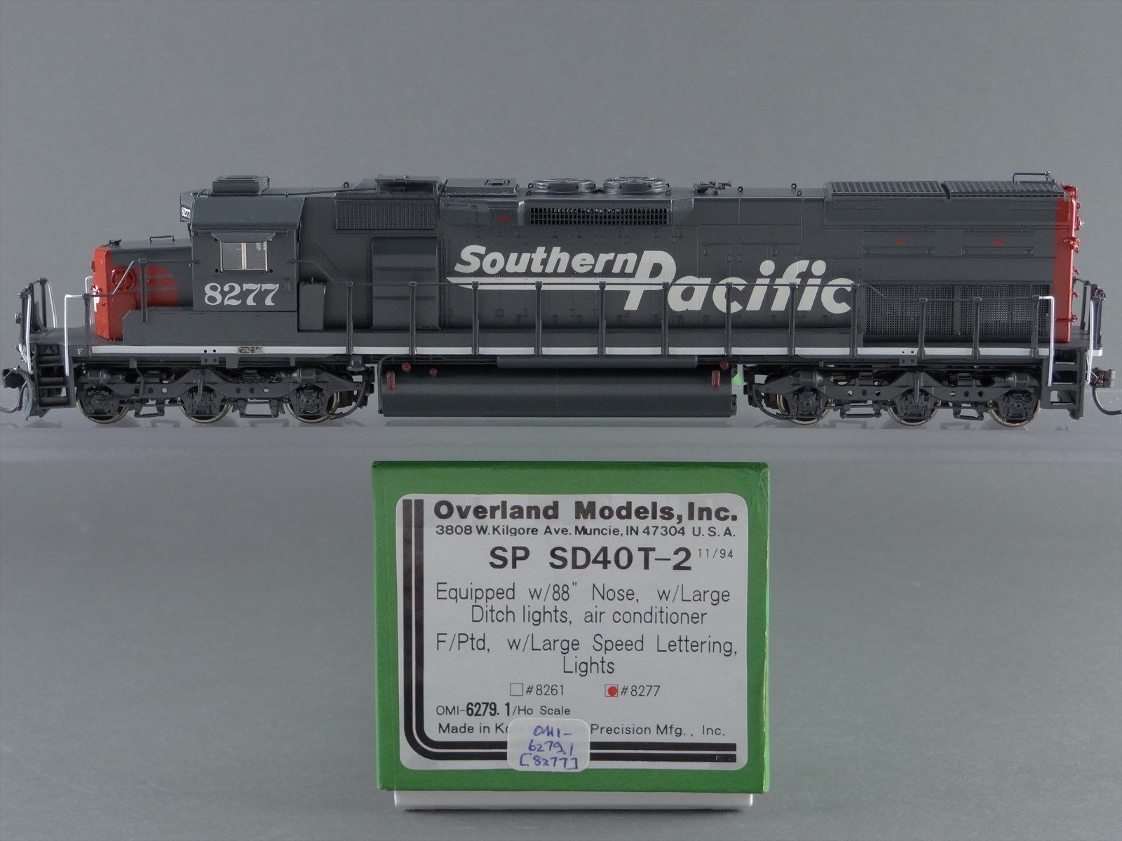 HO Brass Model Train - OMI 6279.1 Overland SP Southern Pacific Road SD40T-2 Diesel #8277