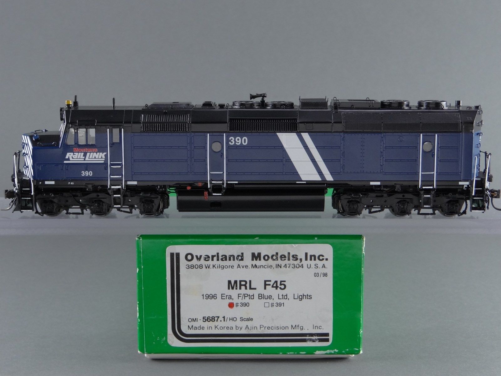 HO Brass Model Train - OMI 5687.1 Overland MRL Montana Rail Link Diesel F45 #390 - 1996 Era