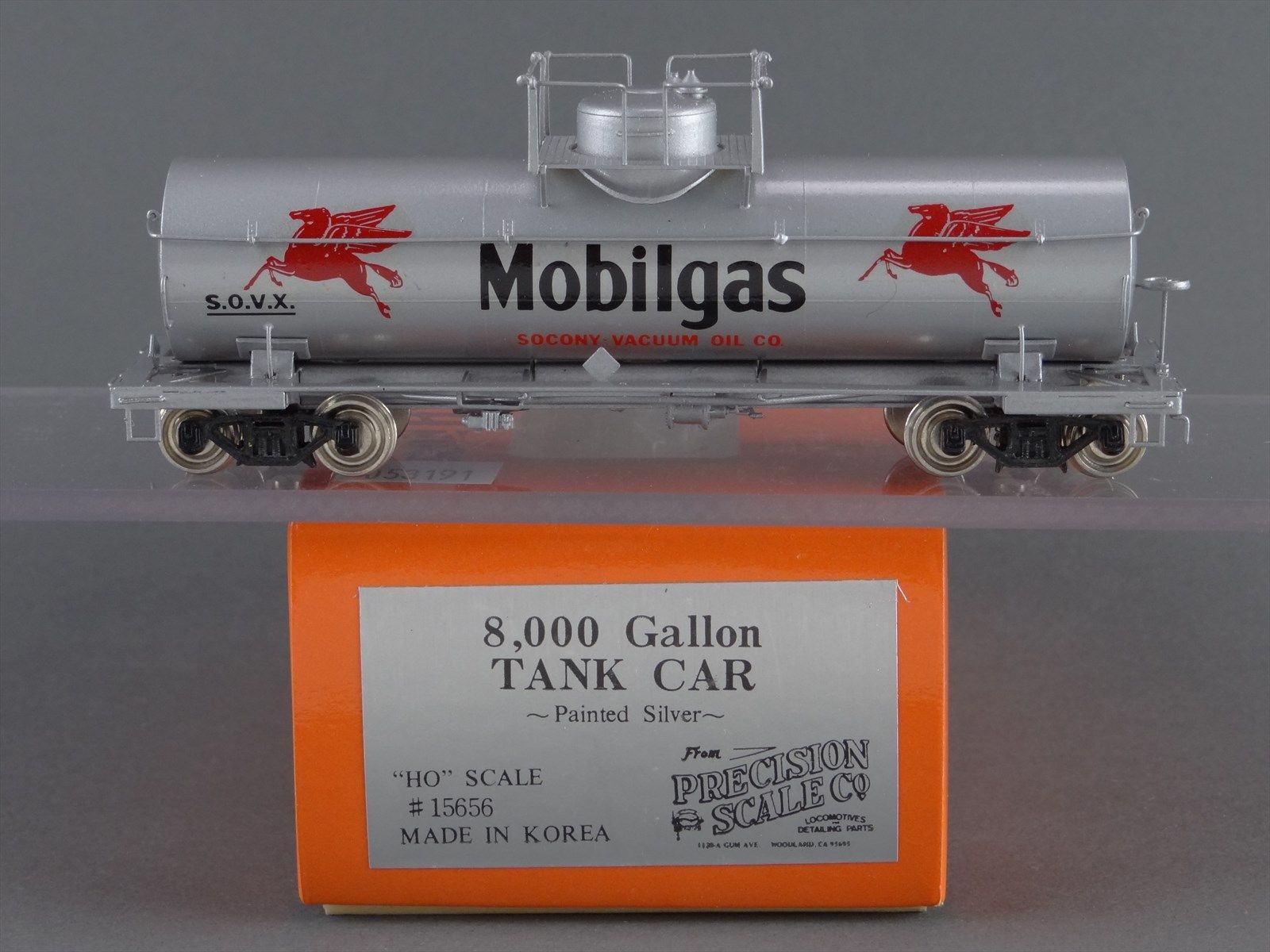 HO Brass Model Train - PSC 15656 Mobilgas 8,000 Gallon Tank Car