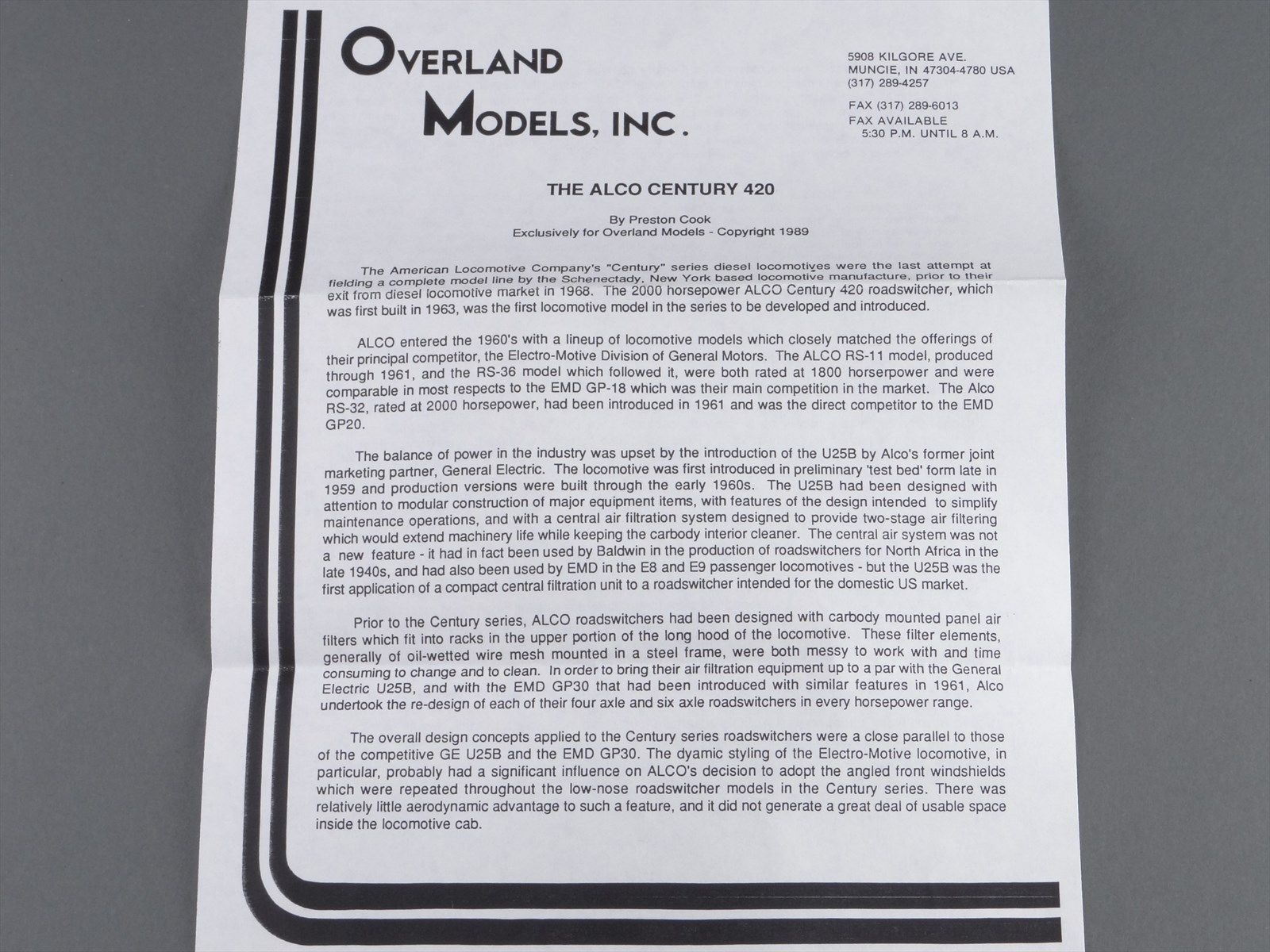 HO Brass Model Train - OMI #5787.1 Overland LV C420 Lehigh Valley #406 ...