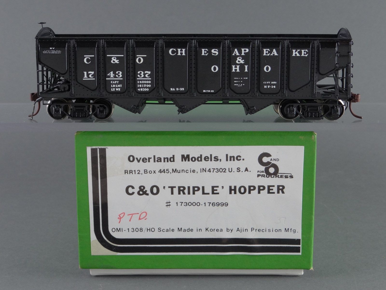 HO Brass Model Train - OMI 1308 C&O Chesapeake & Ohio Triple Hopper ...