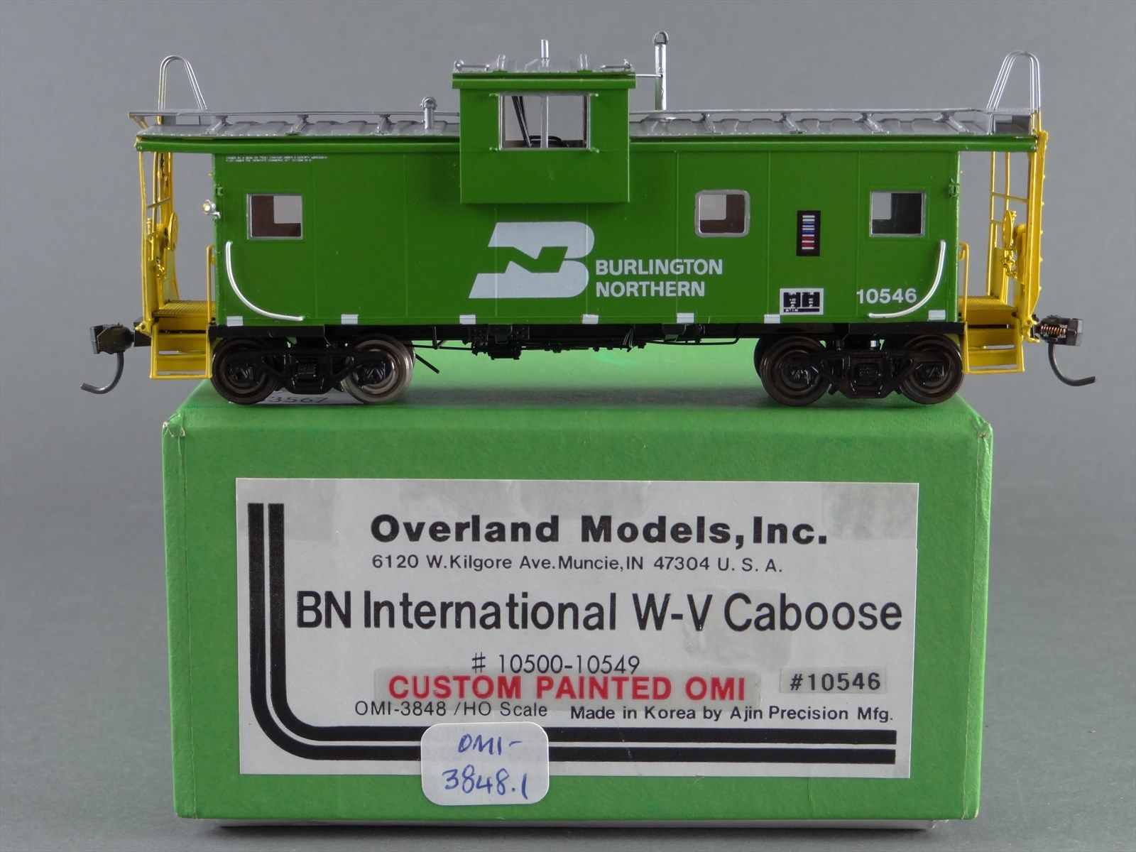 HO Brass Model Train - OMI 3848.1 BN Burlington Northern W-V Caboose #10546 - Custom