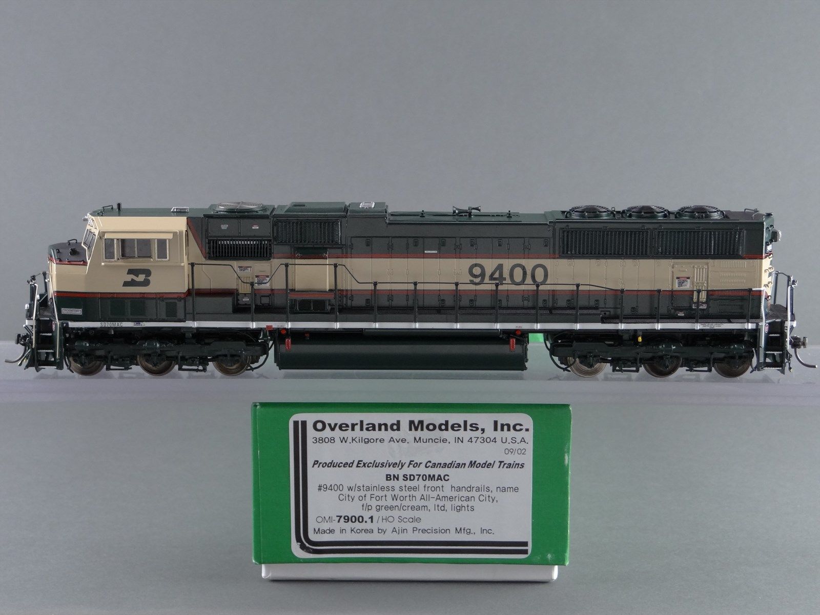 HO Brass MOdel Train - OMI 7900.1 Overland BN Executive SD70MAC Diesel ...