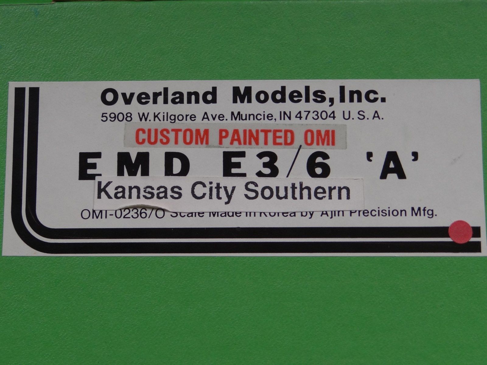 O Scale 2-Rail Brass Model Train - OMI 0236.1 KCS Kansas City Southern ...