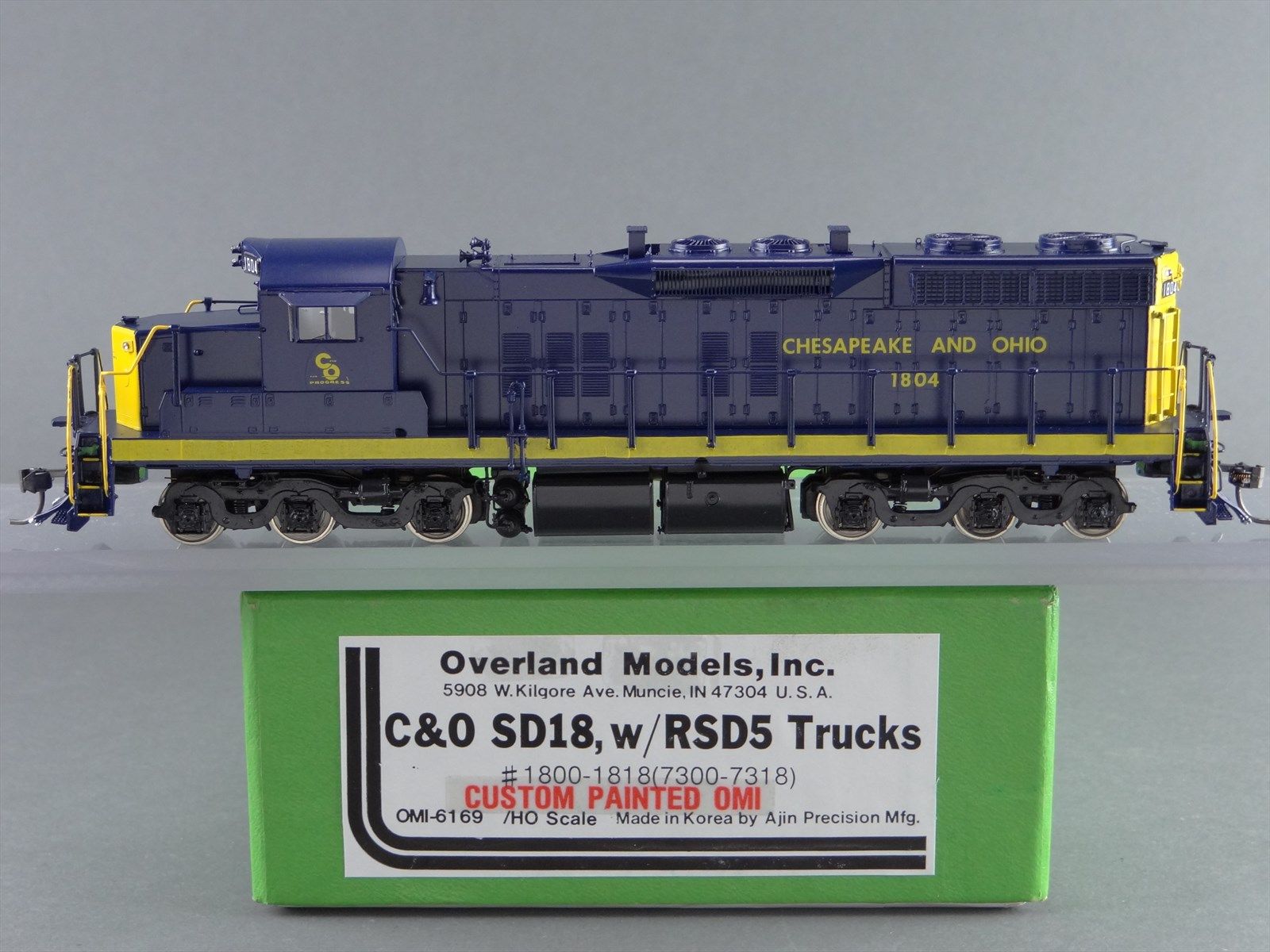 HO Brass Model Train - OMI 6169.1 C&O Chesapeake & Ohio SD18 Diesel w ...