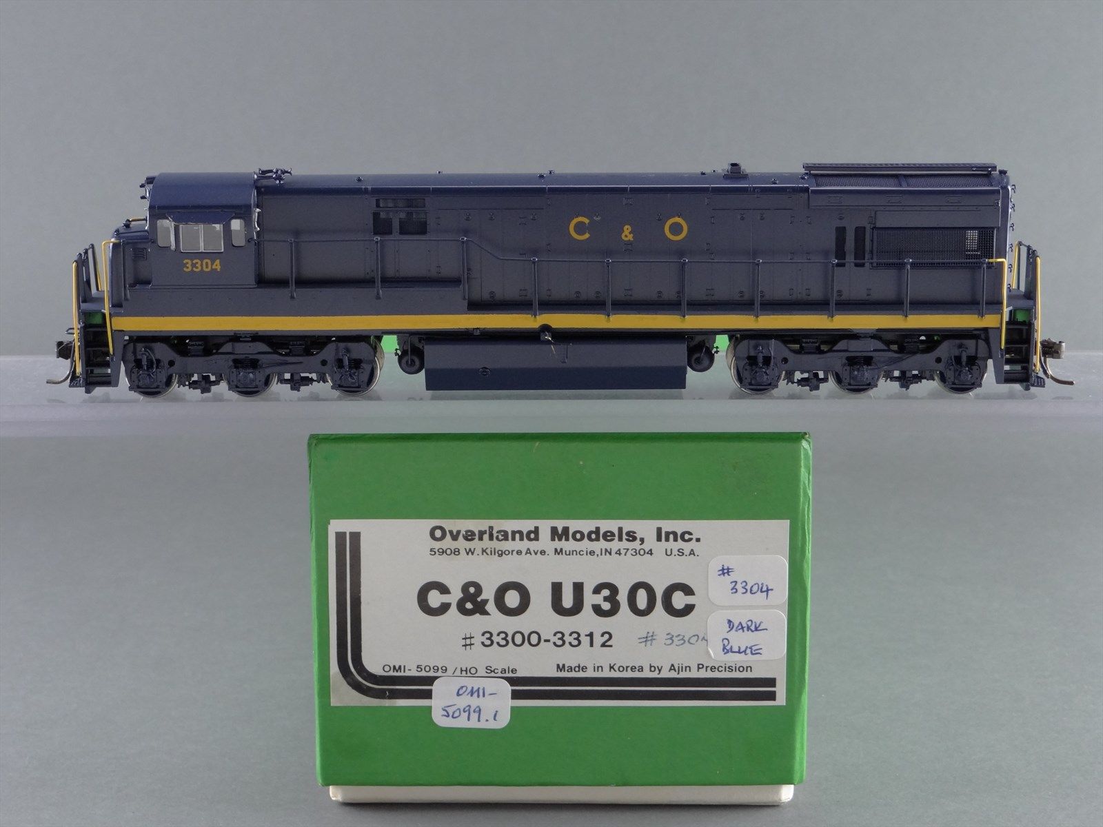 HO Brass Model Train - OMI 5099.1 C&O Chesapeake & Ohio U30C Diesel #3304 - Custom