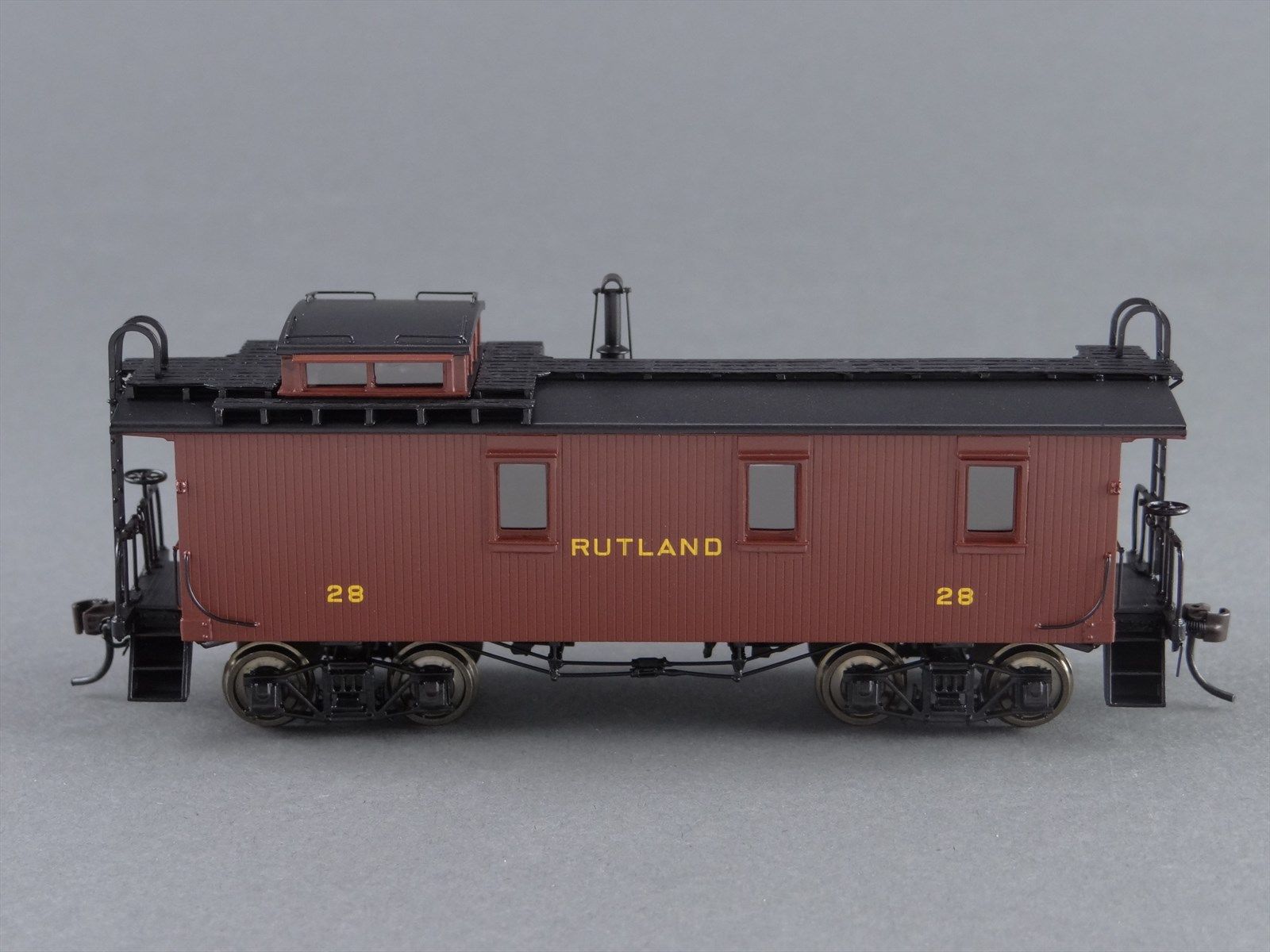 HO Brass Model Train - Railworks Rutland Van - #28 Caboose - Oxide Red
