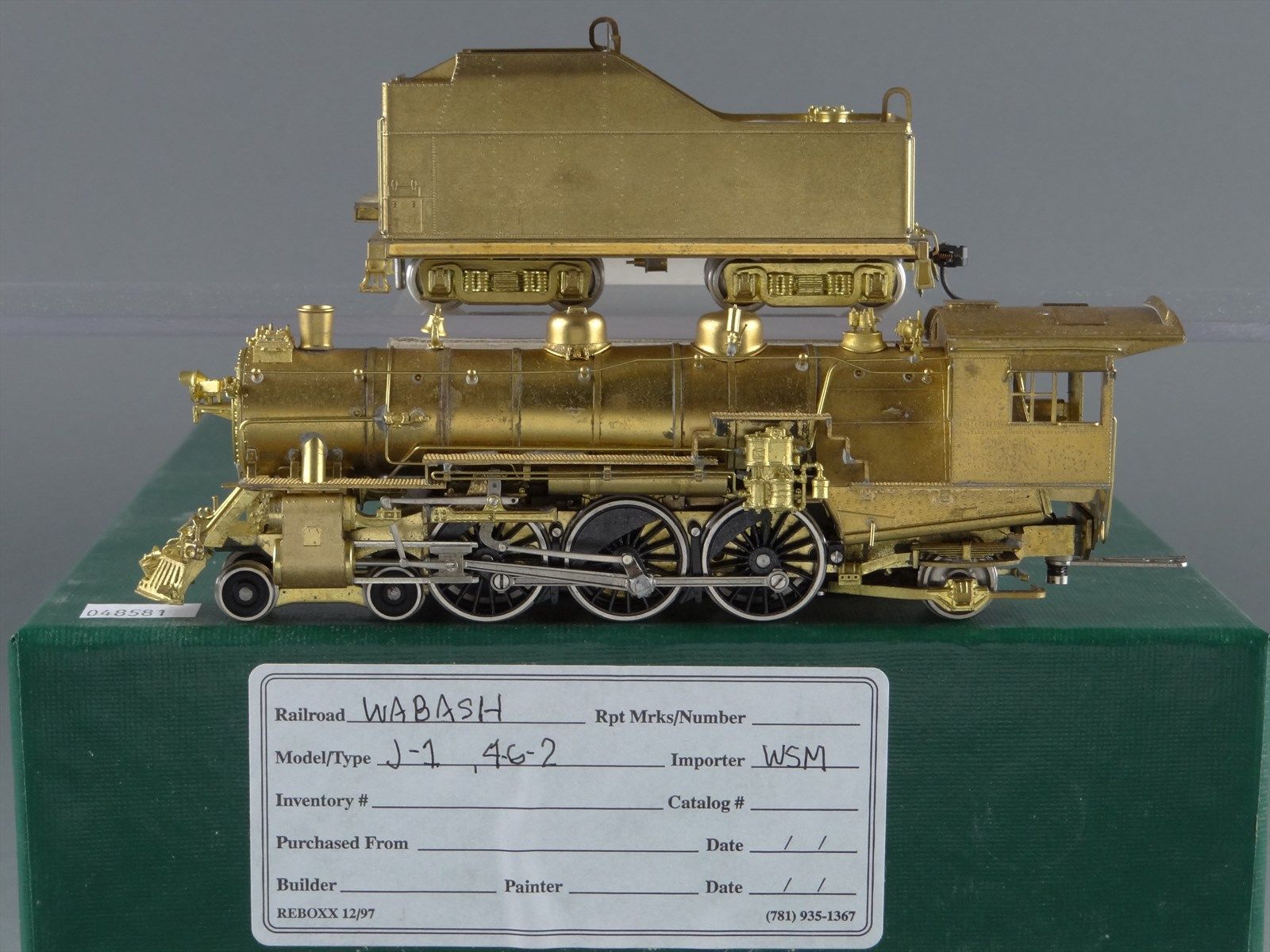 HO Brass WMC Westside Nakamuru Wabash 4-6-2 J-1 Pacific - Unpainted