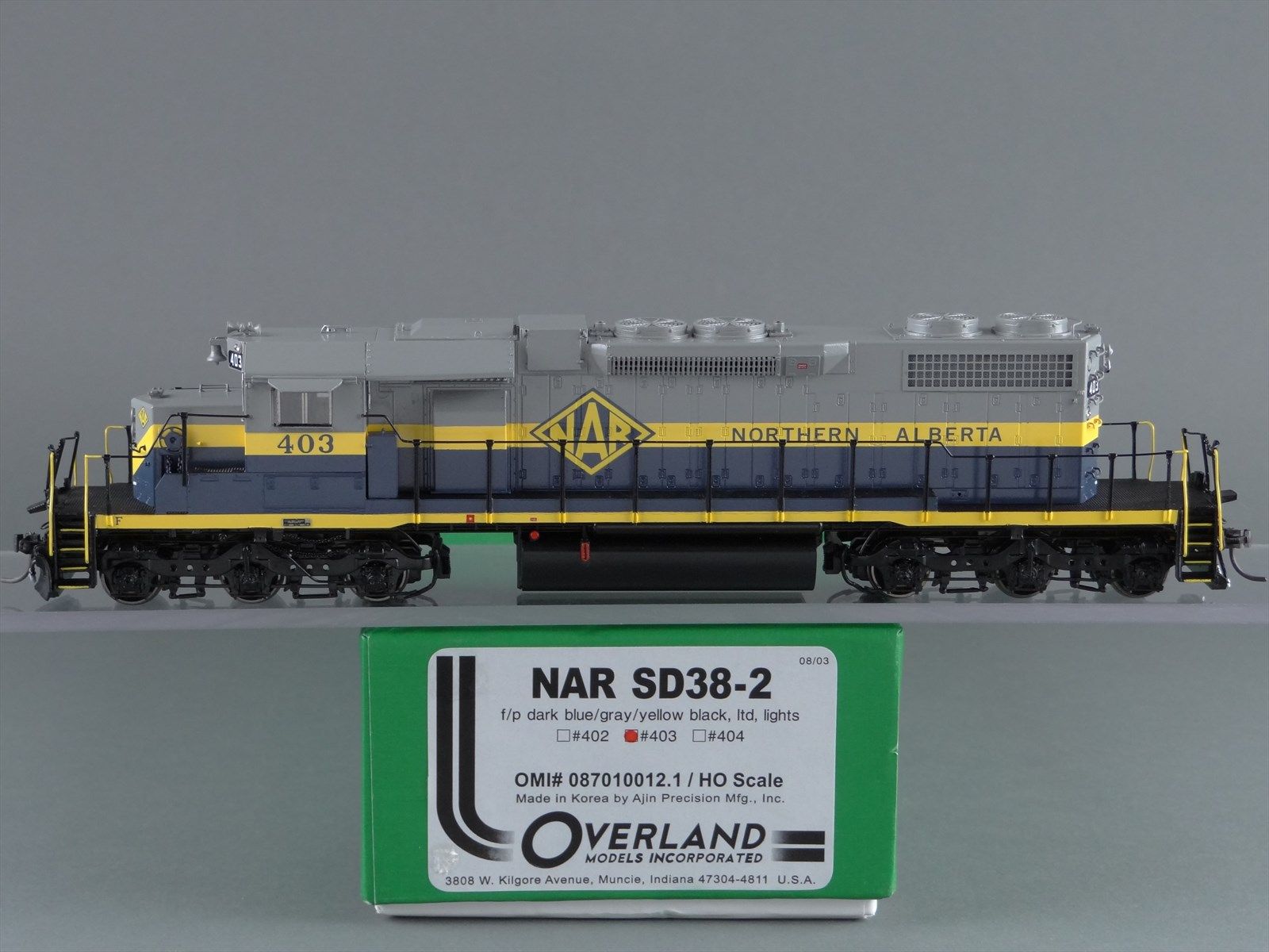 HO Brass OMI 87010012.1 Overland NAR Northern Alberta SD38-2 Diesel #403