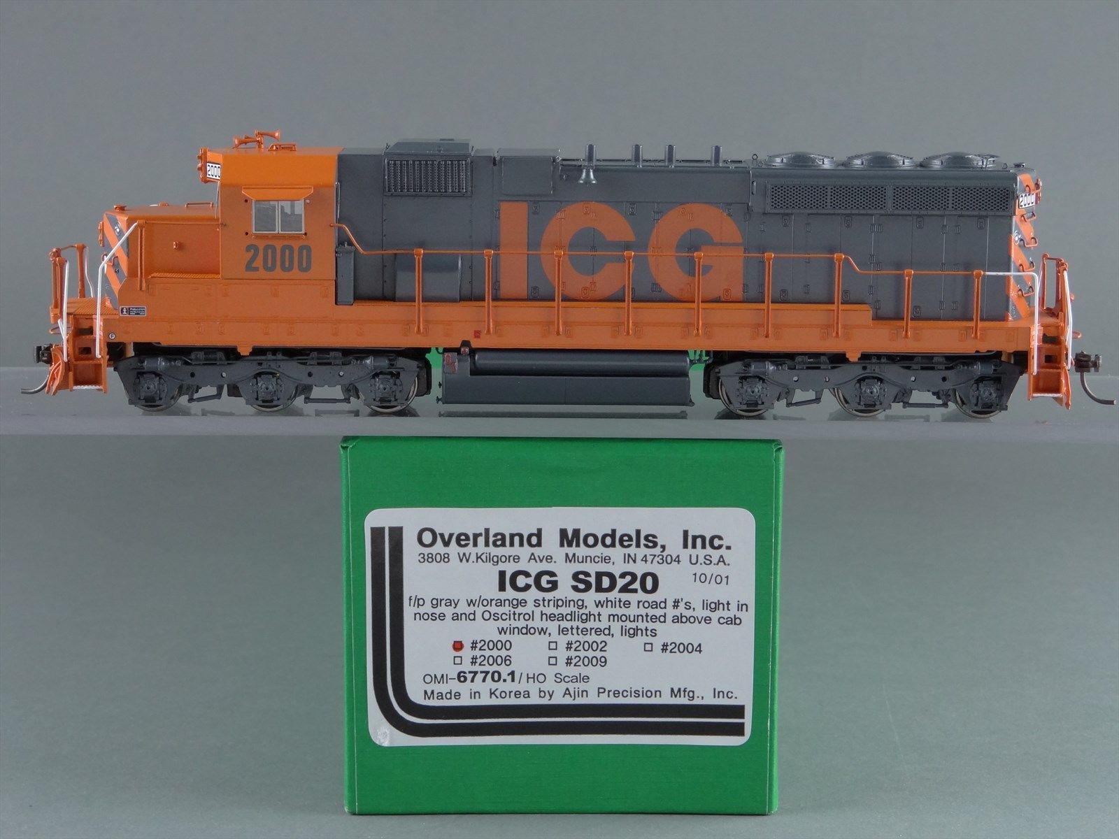 HO OMI 6770.1 Overland ICG Illinois Central Gulf SD20 Diesel #2000