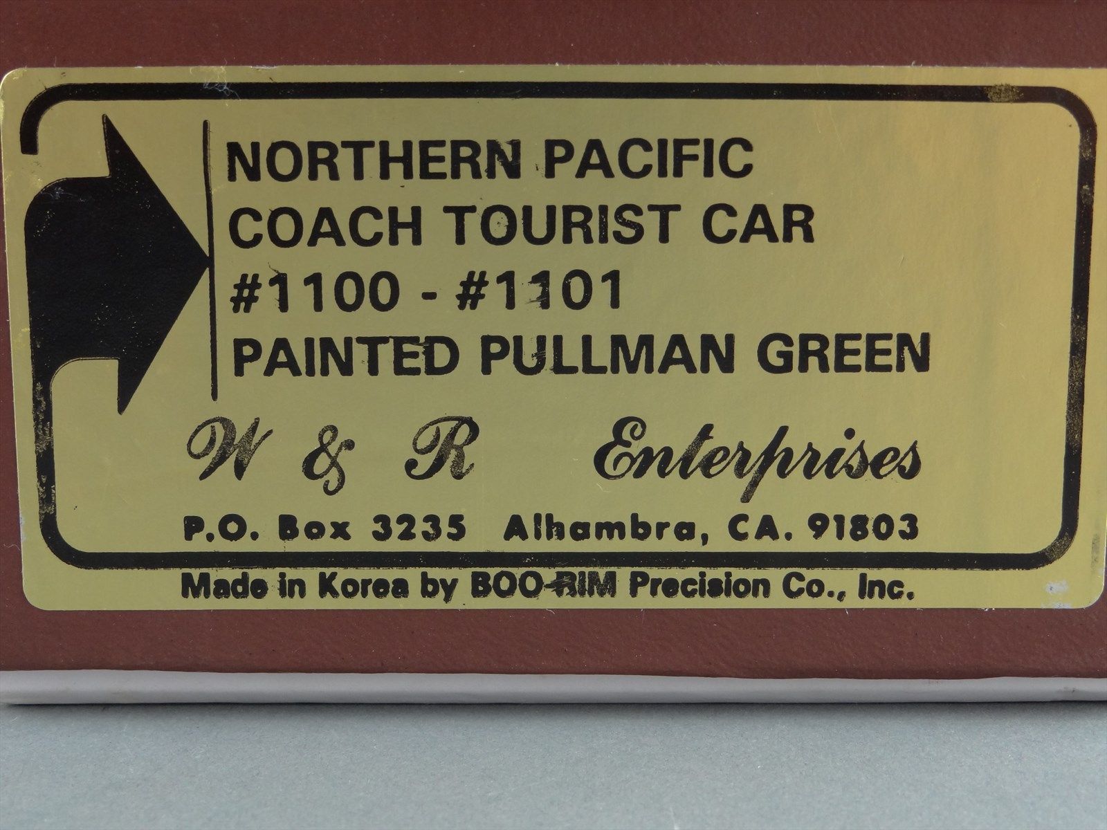 HO Brass W&R Enterprises NP Coach Tourist Car #1101 w/ Interior ...