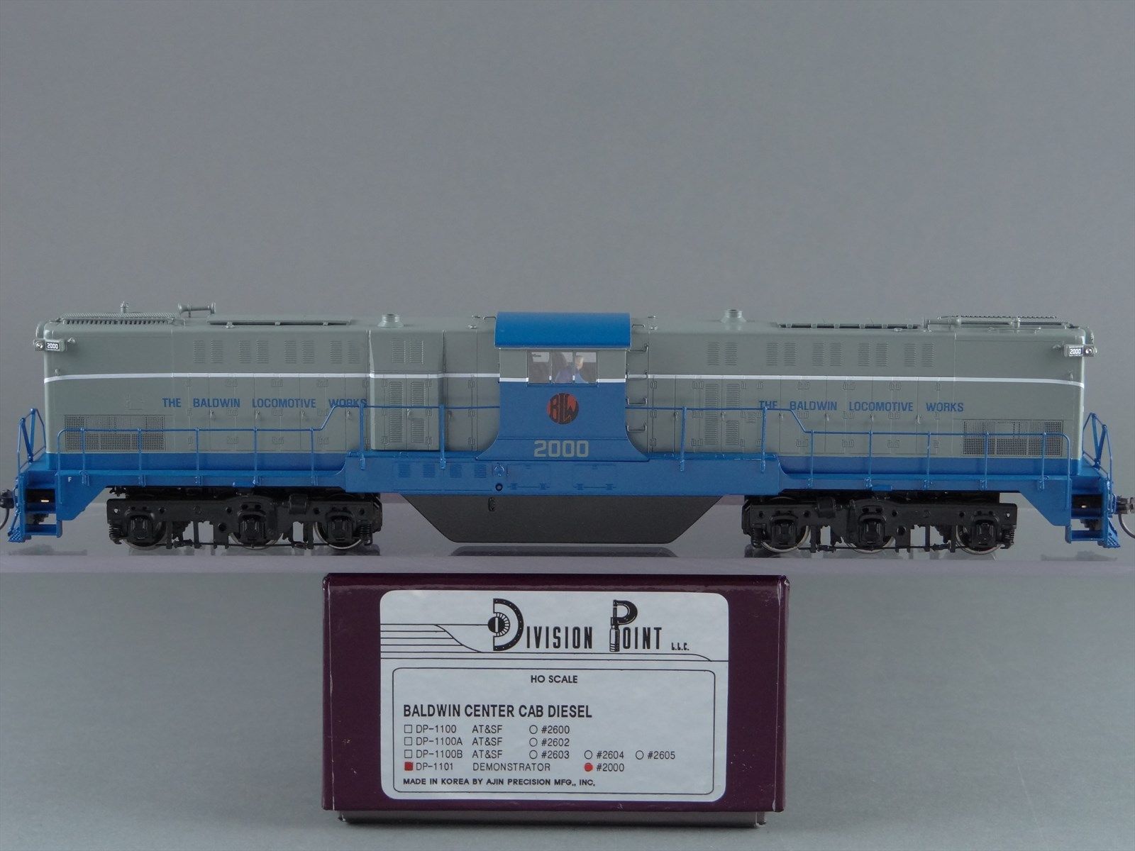 HO Division Point DEMO Demonstrator Blue Bird Baldwin Center Cab #2000