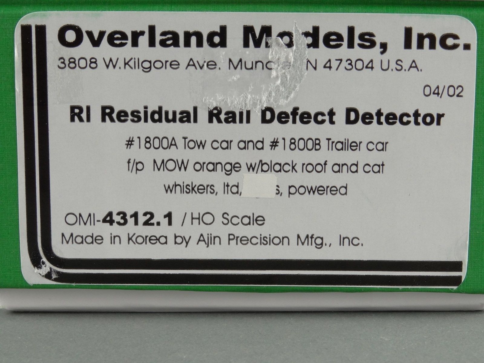 HO Brass Model Train - OMI 4312.1 RI Rock Island - Magnetic Rail Defect ...