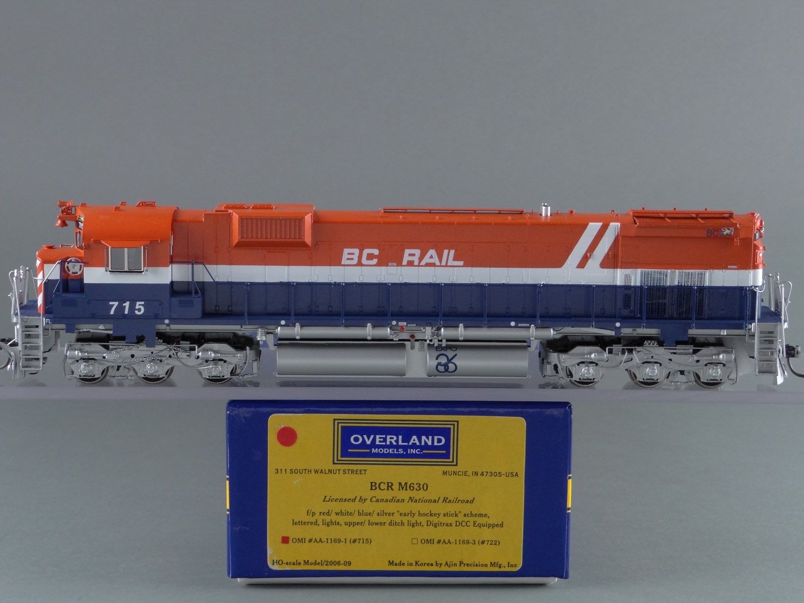 HO Brass Model Train - OMI AA-1169-1 Overland BCR BC Rail M630 Diesel ...