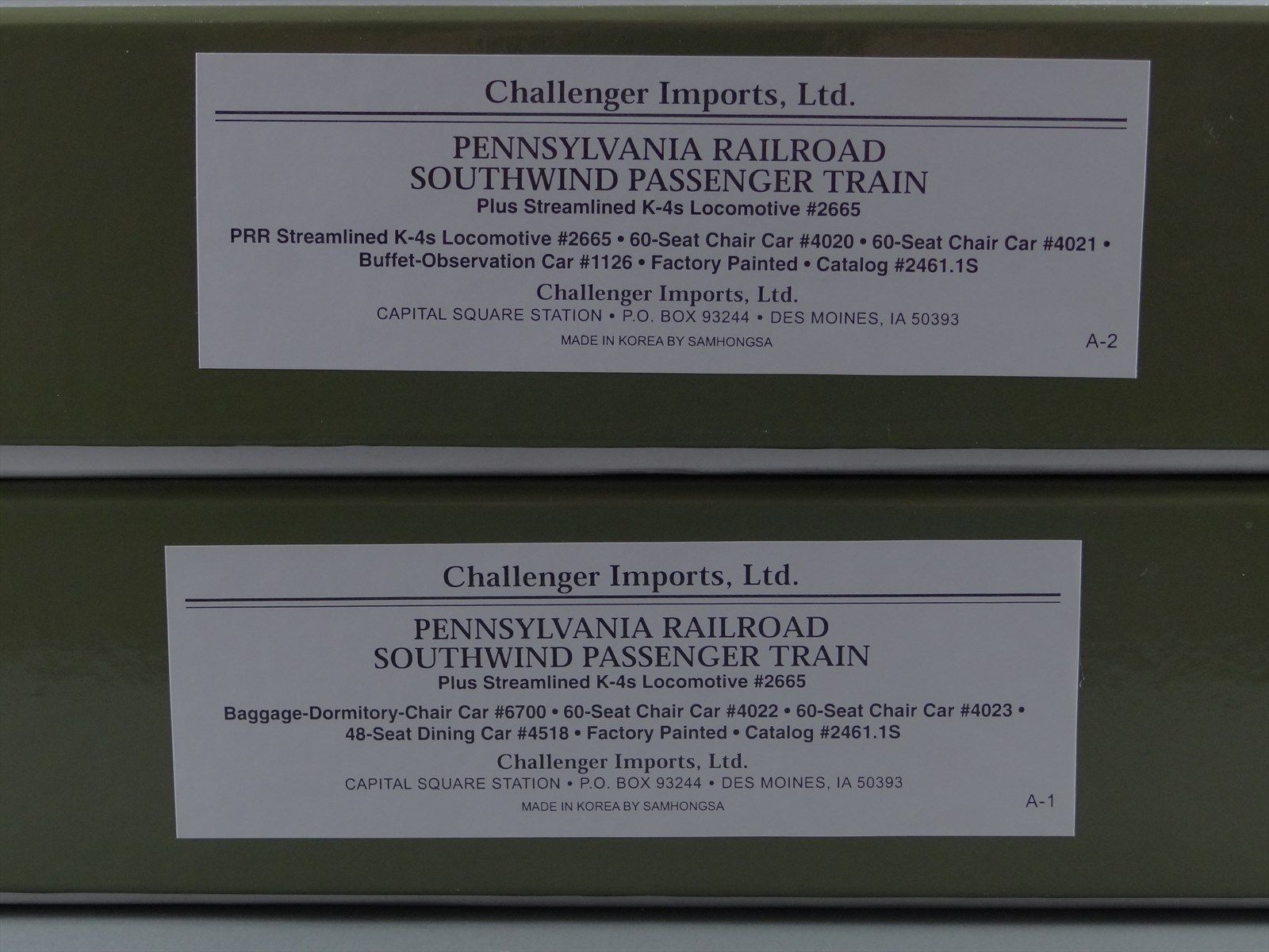 HO Brass Model Train - CIL 2461.1S PRR Southwind 7-Car Passenger Set ...