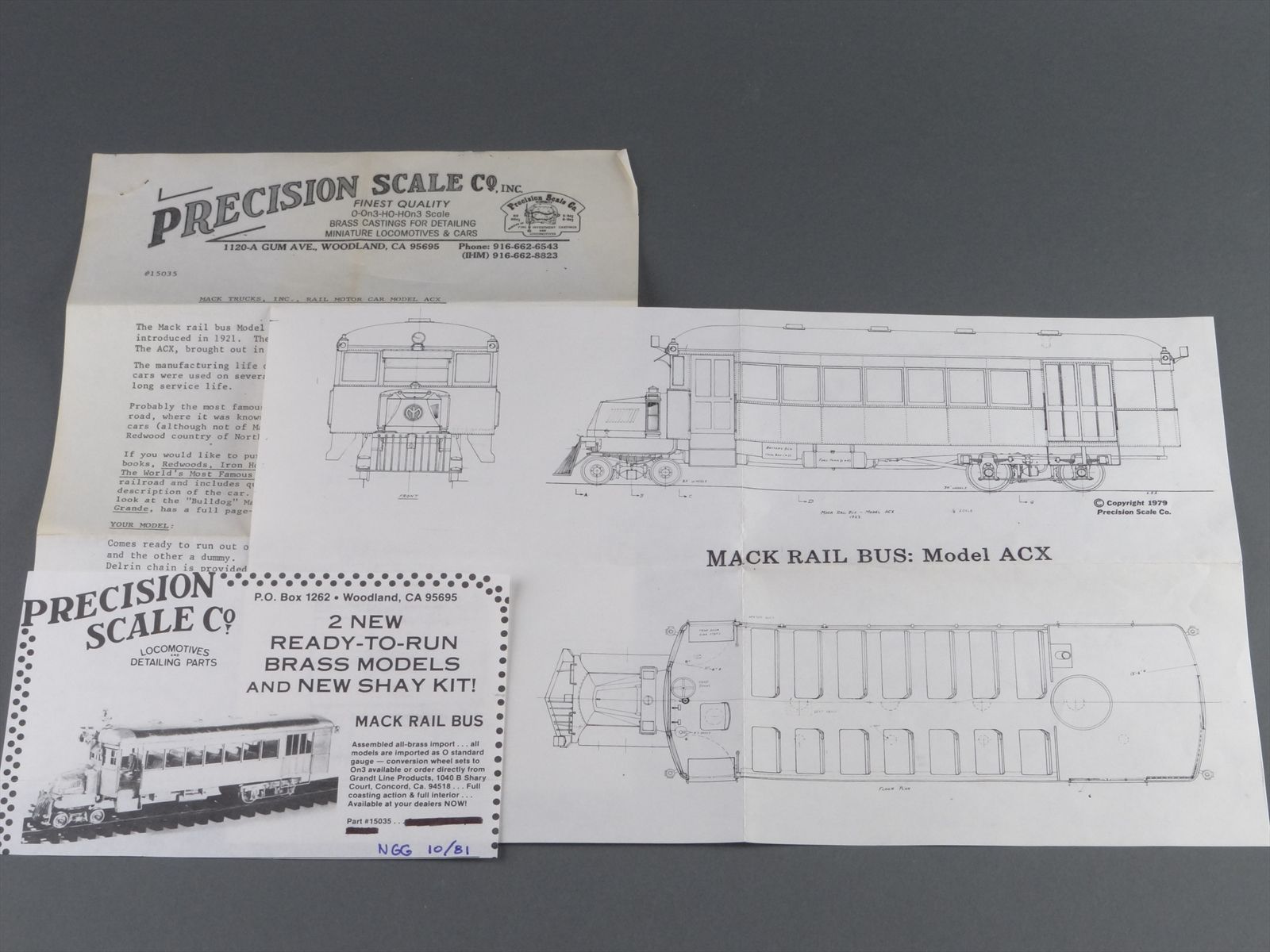 O Scale Brass Model Train - PSC Shawmut M-1 Mack Railbus - Type ACX ...